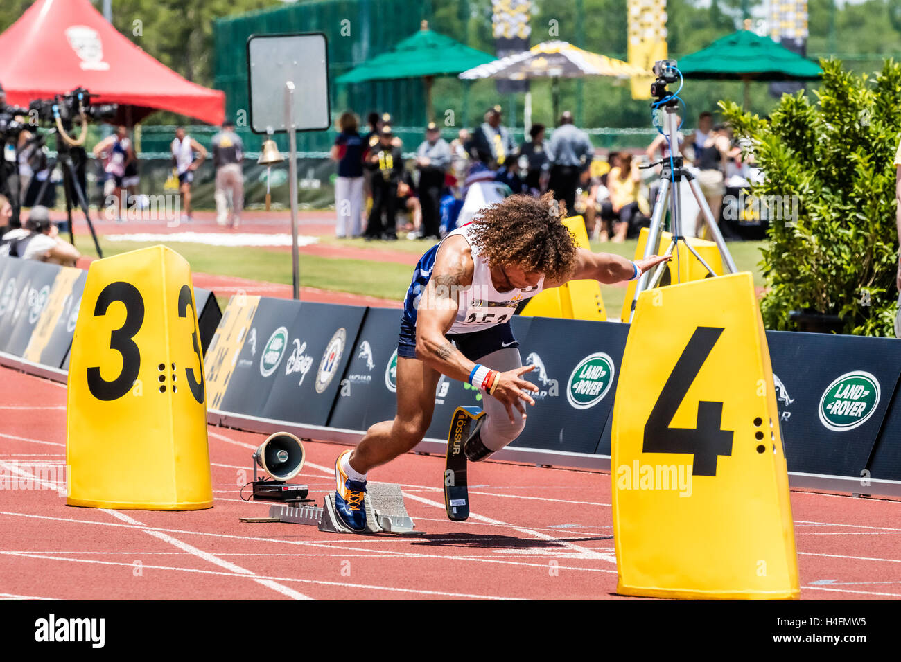 Michael Mayali, of France, competes in a track event during the ...
