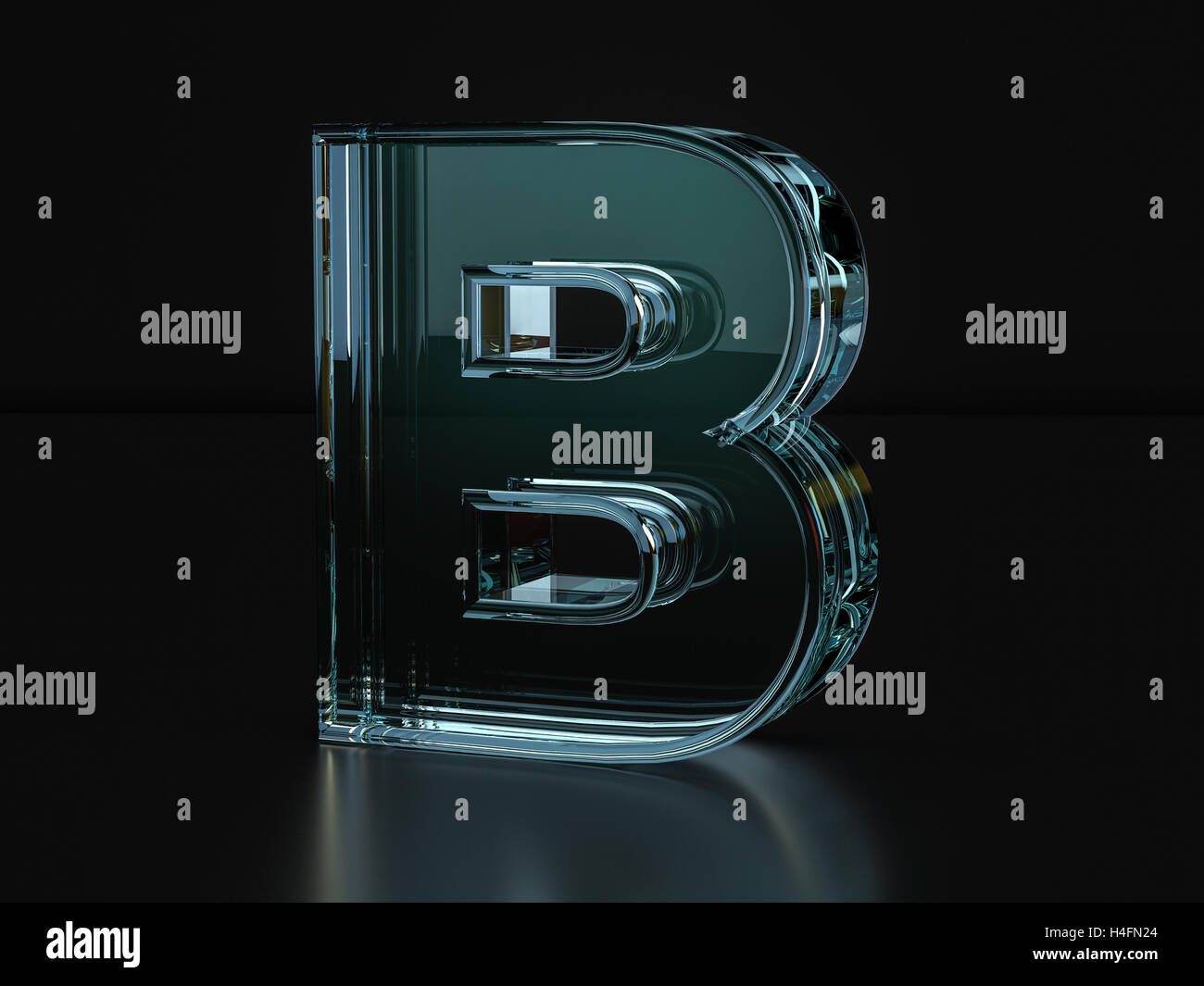 Glass letter B on a black background. 3D illustration Stock Photo - Alamy
