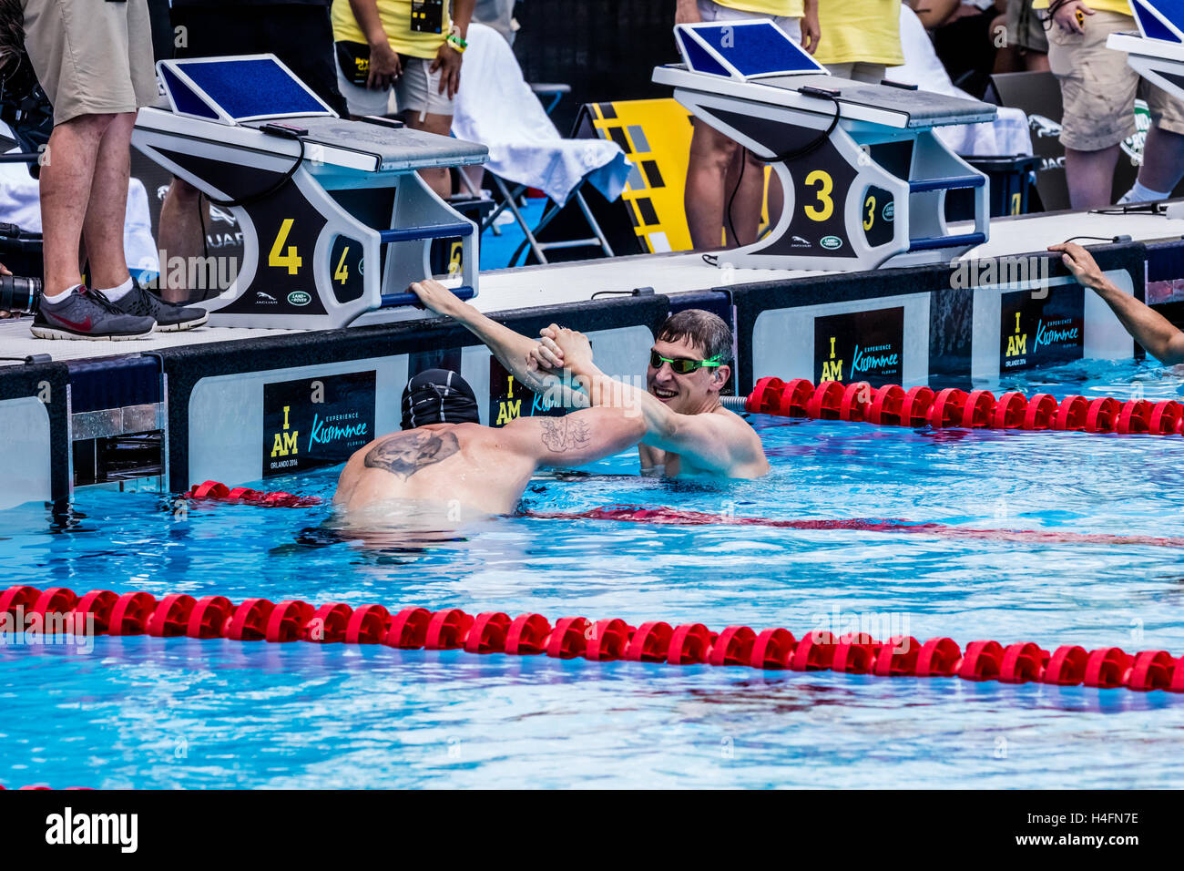 David Wiseman of the United Kingdom receives a high five from Martin ...