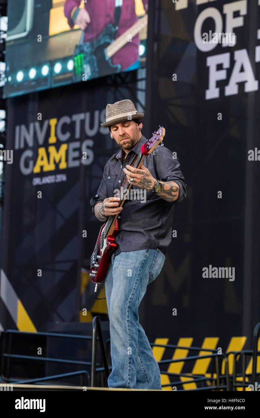 Jared Jones, of the band Vetted, performs at the Closing Ceremony for ...