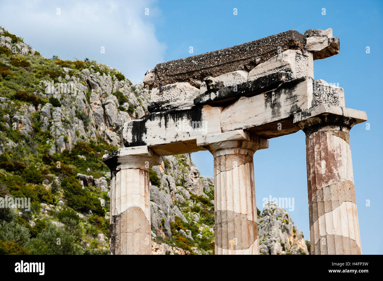 Delphi, Greece. In Greek mythology the site of the Delphic oracle. The ...