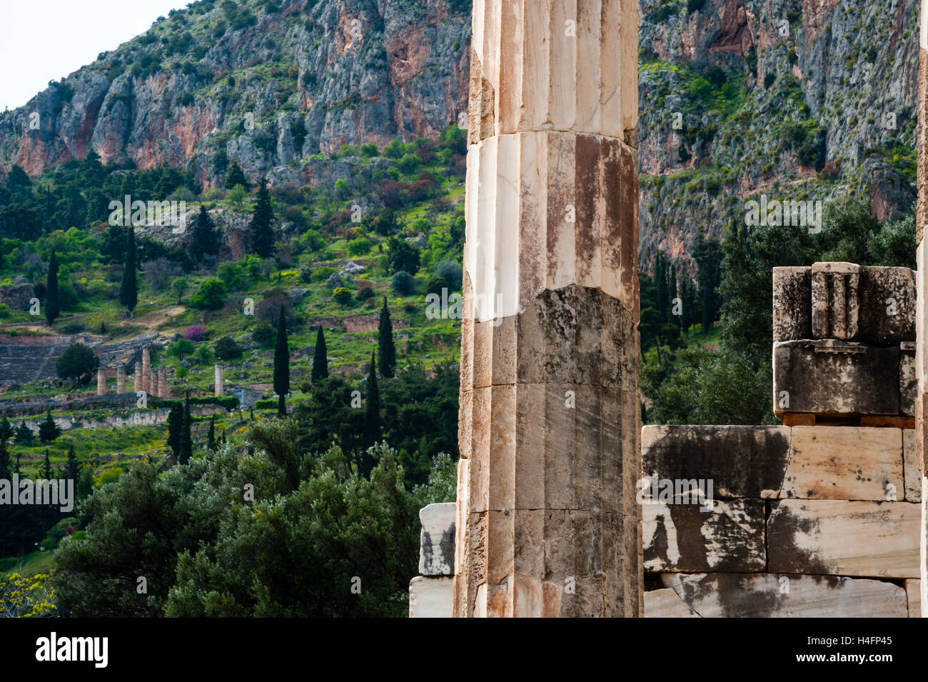 Delphi, Greece. In Greek mythology the site of the Delphic oracle. The ...