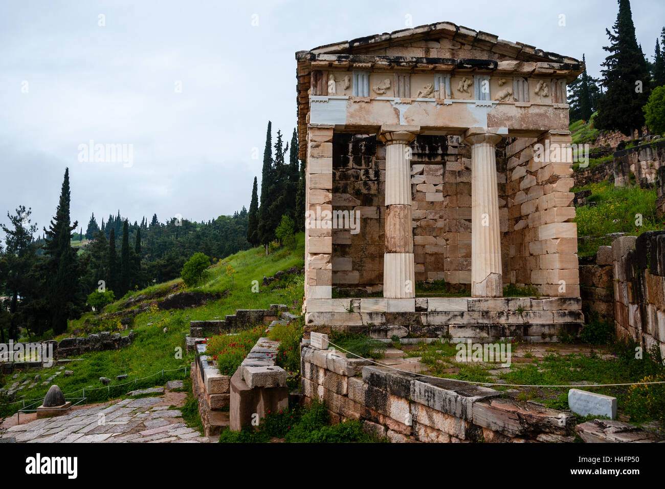 Delphi, Greece. In Greek mythology the site of the Delphic oracle. The ...