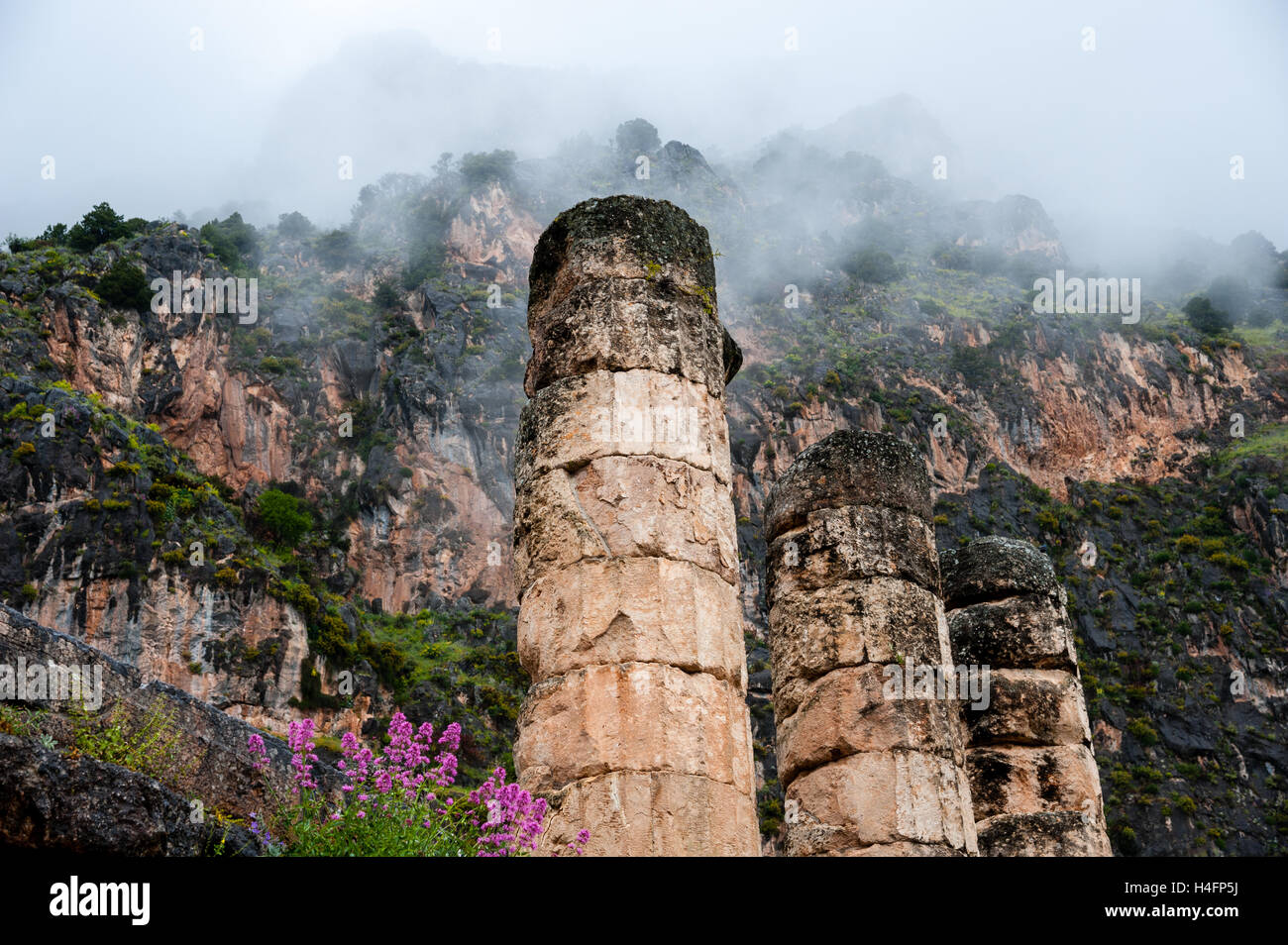 Delphi, Greece. In Greek mythology the site of the Delphic oracle ...
