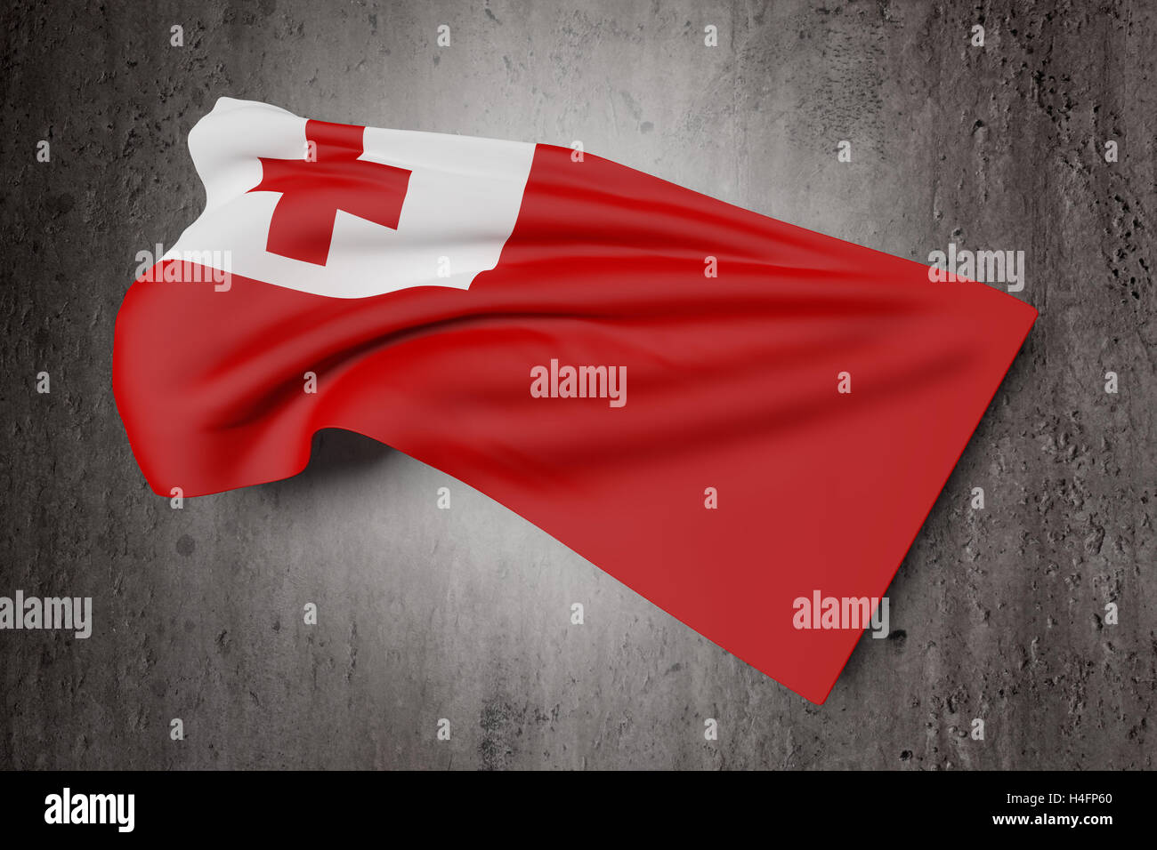 3d rendering of Kingdom of Tonga flag waving on dirty background Stock ...