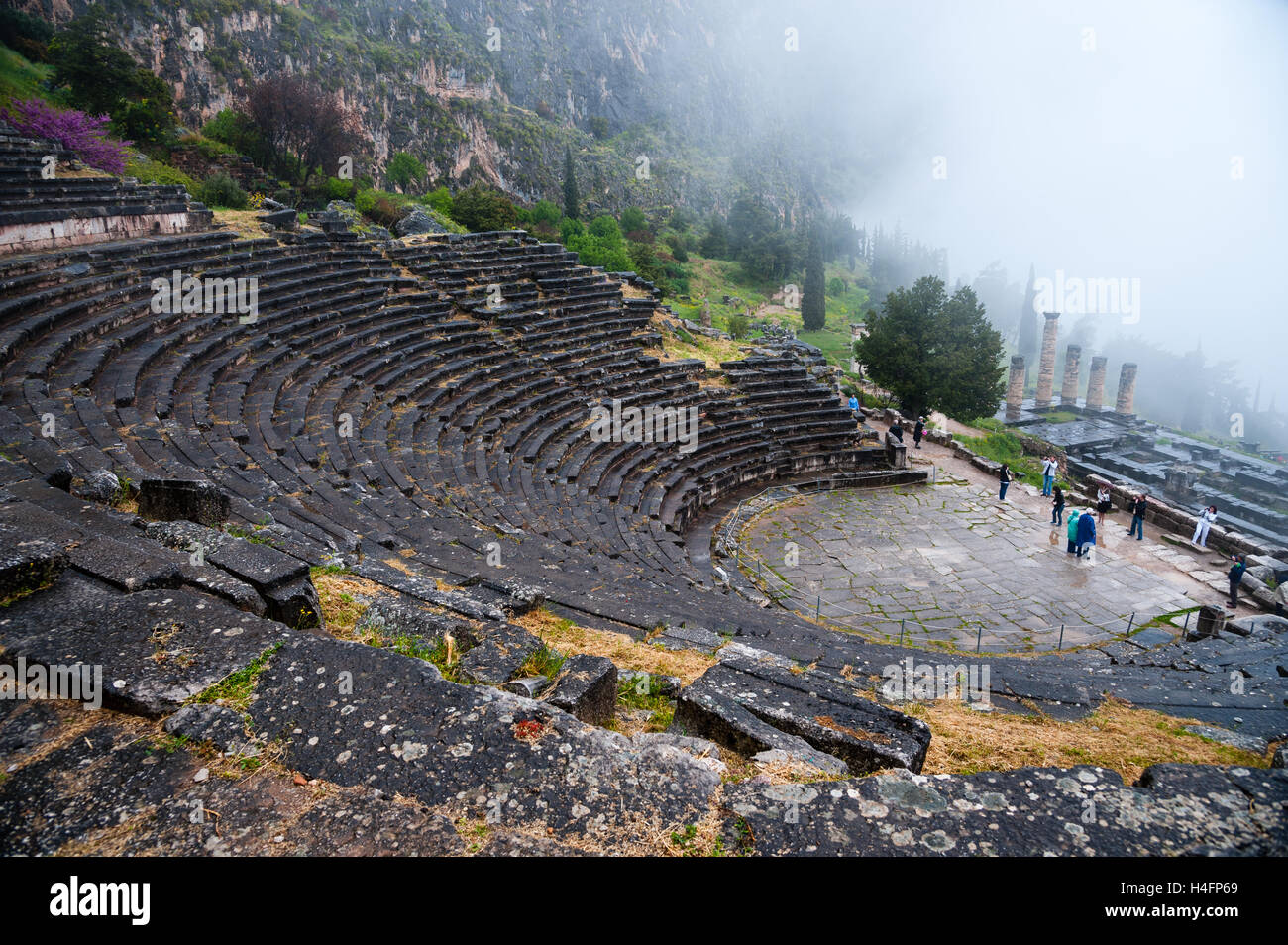 Delphi, Greece. In Greek mythology the site of the Delphic oracle. The ...