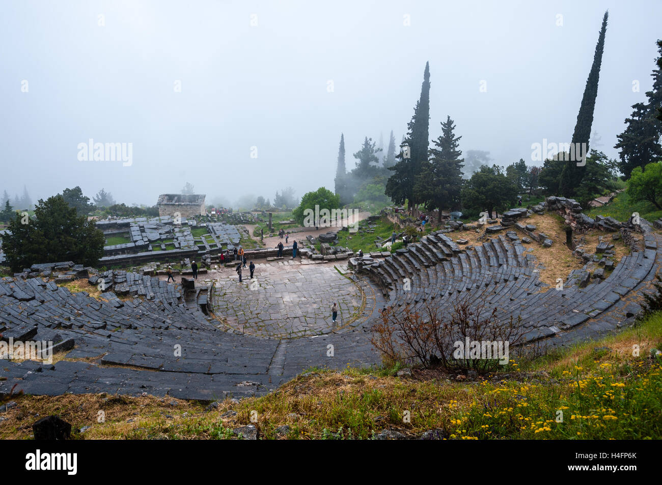 Delphi, Greece. In Greek mythology the site of the Delphic oracle. The ...