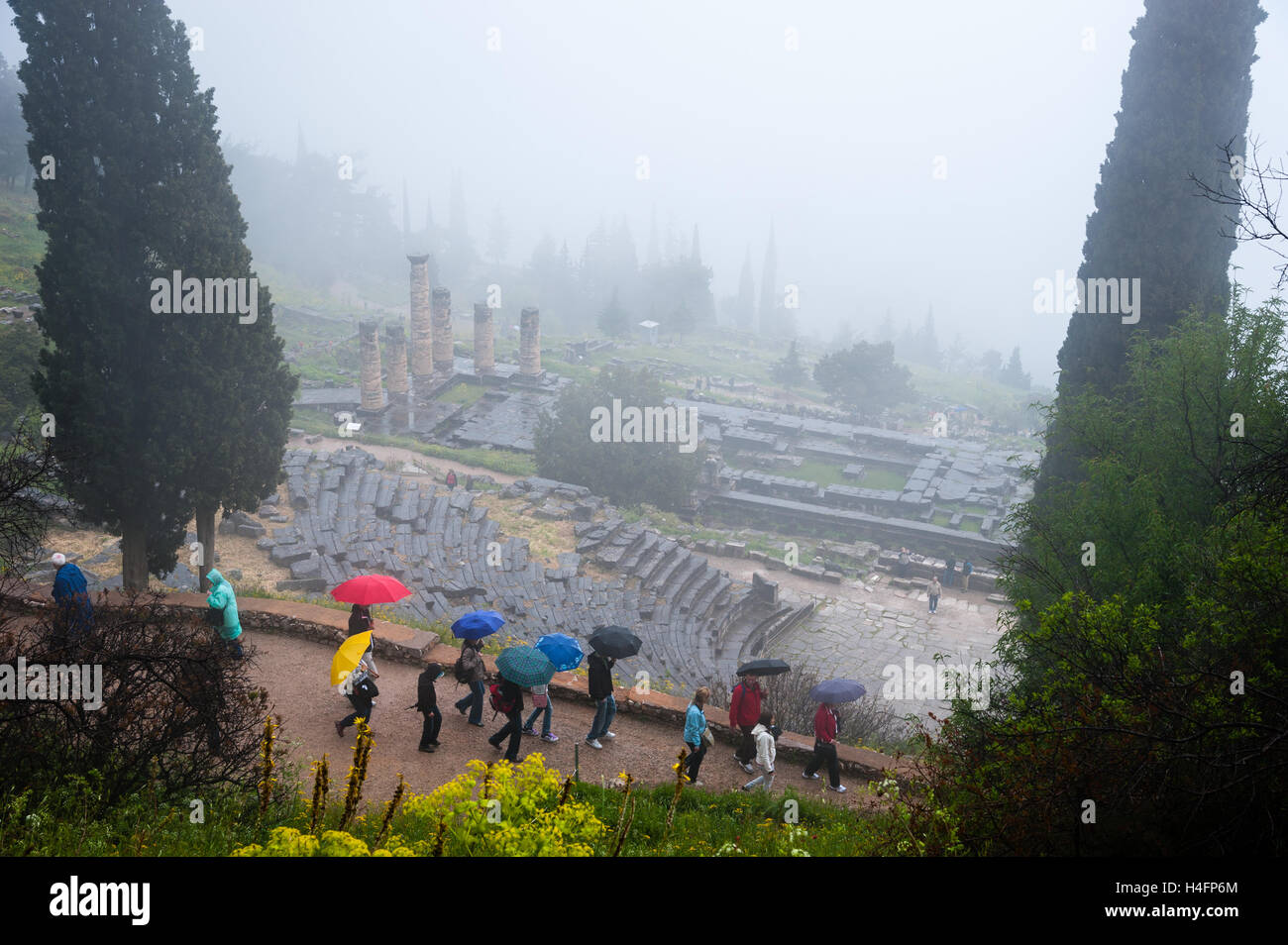 Delphi, Greece. In Greek mythology the site of the Delphic oracle. The ...