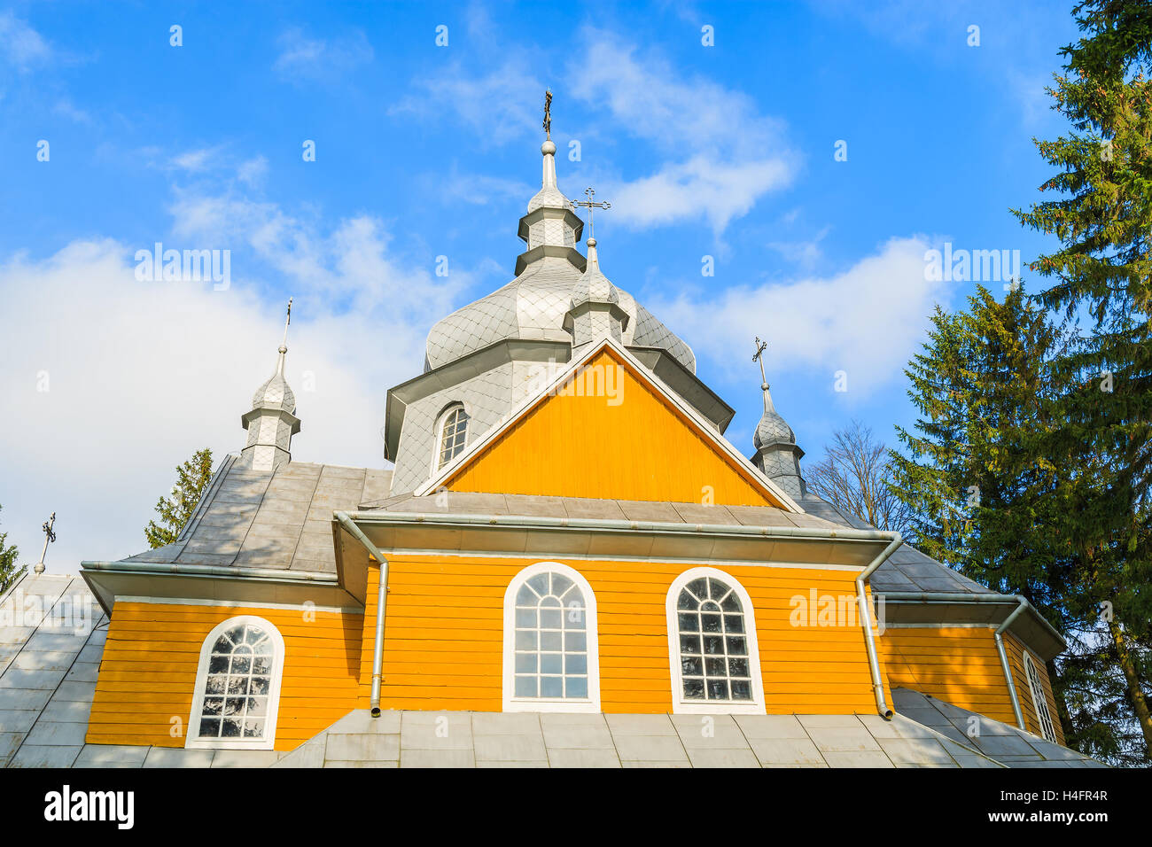Beautiful yellow church tower hi-res stock photography and images - Alamy
