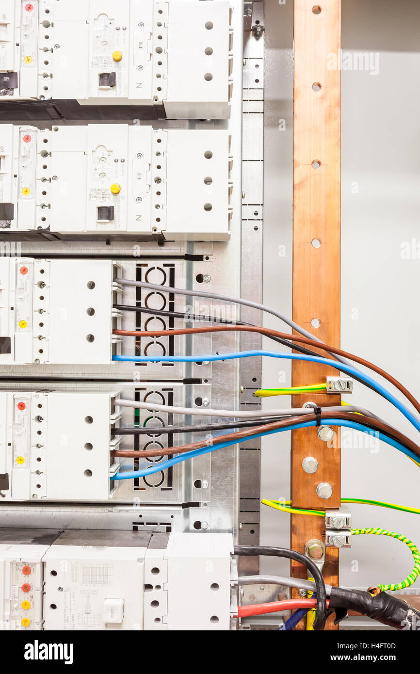 electrical cabinet with fuseboard equipment in an building Stock Photo ...