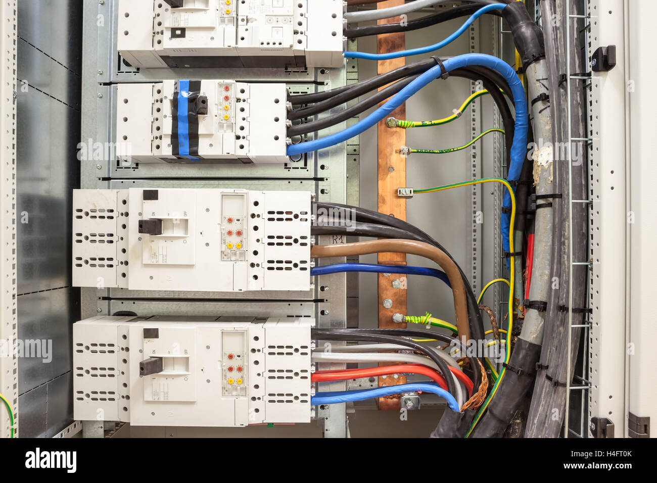 electrical cabinet with fuseboard equipment in an building Stock Photo ...