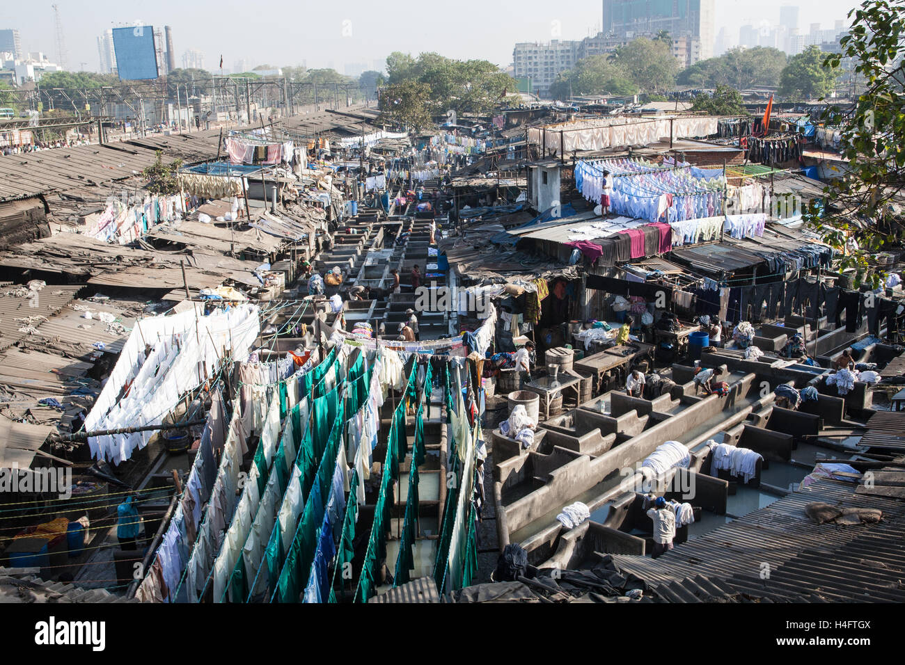 Washing wash day hand washing laundry and hanging clothes at Dhobi Ghat ...