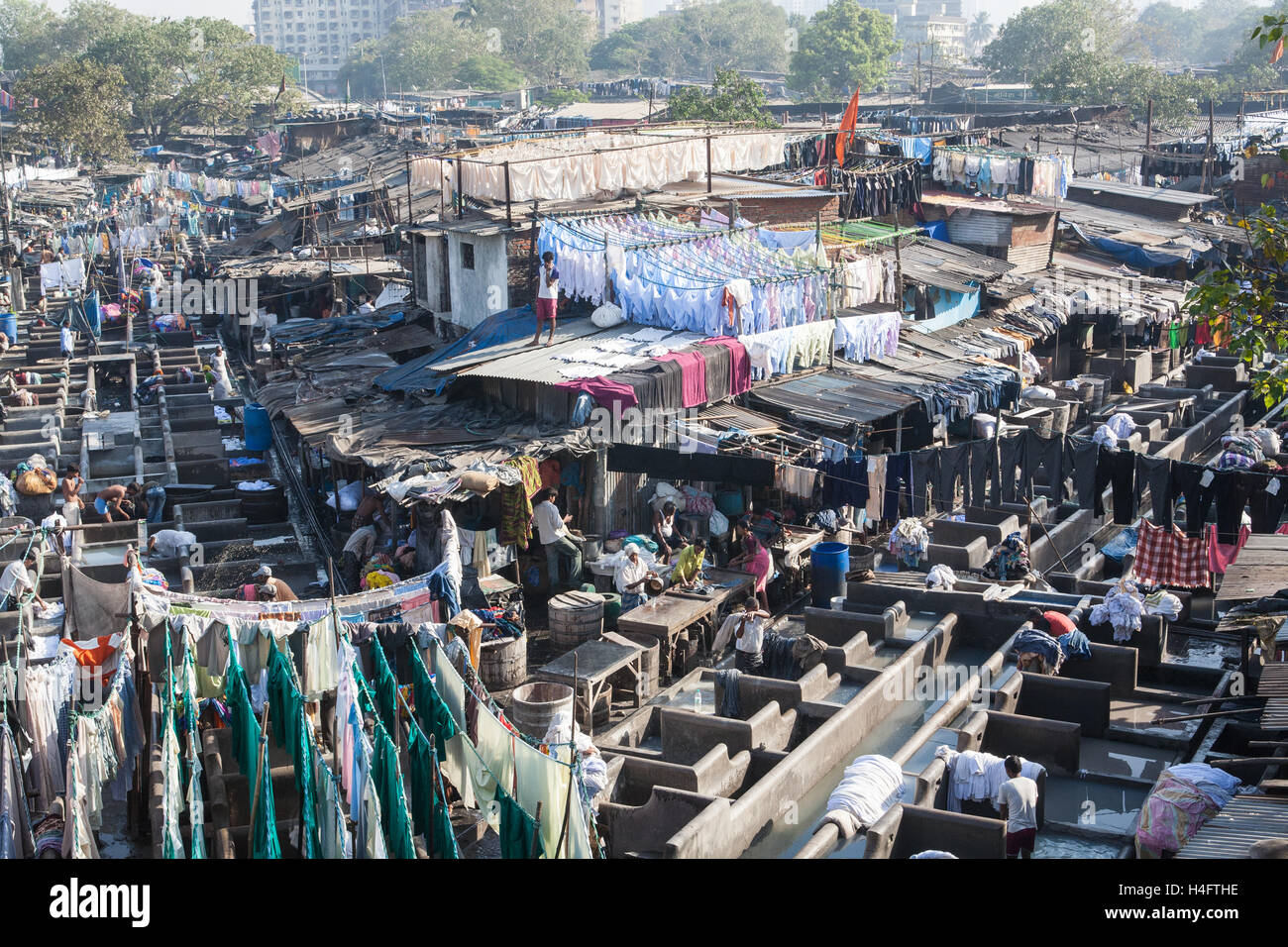 Washing wash day hand washing laundry and hanging clothes at Dhobi Ghat ...