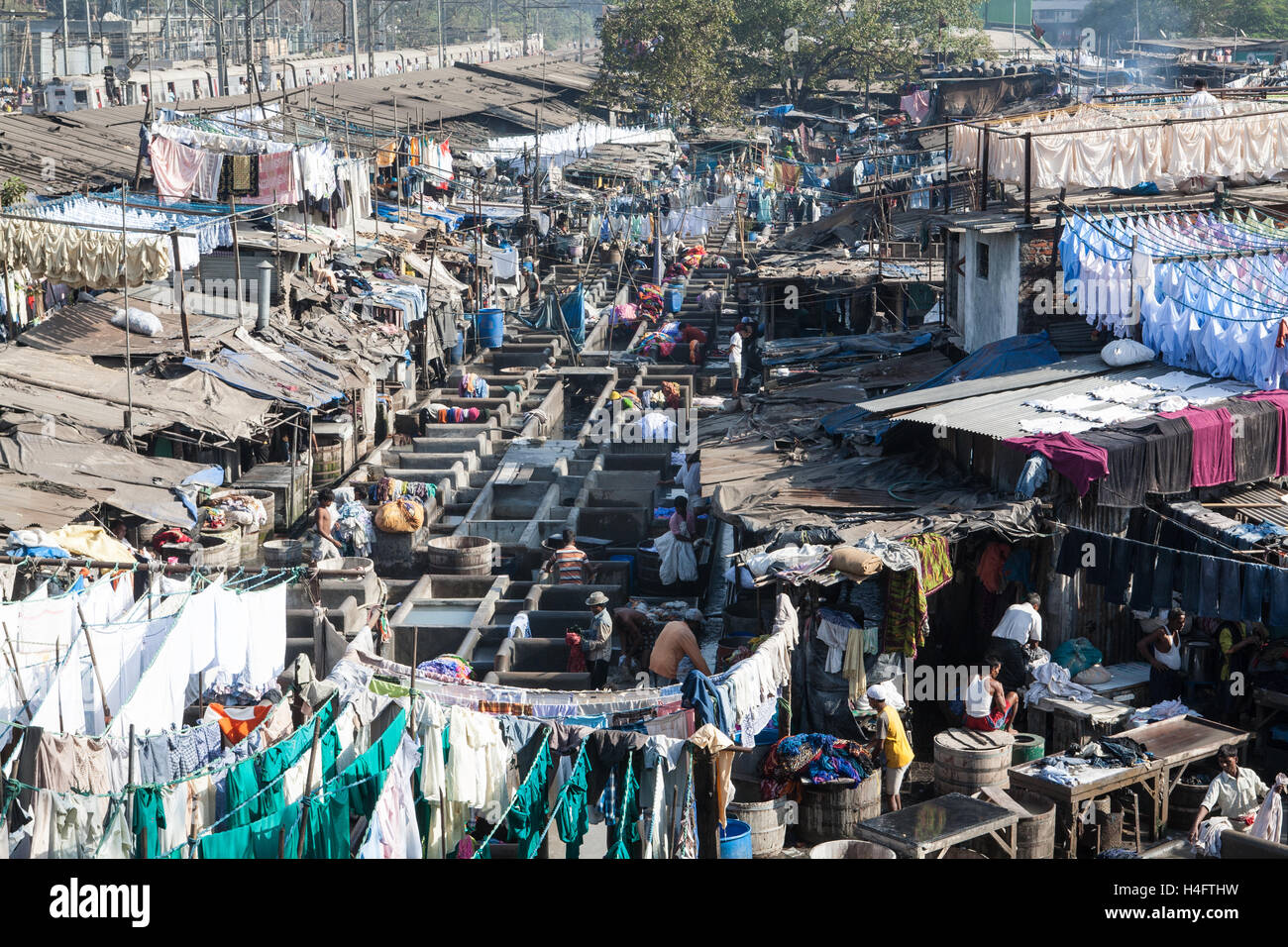 Washing wash day hand washing laundry and hanging clothes at Dhobi Ghat ...