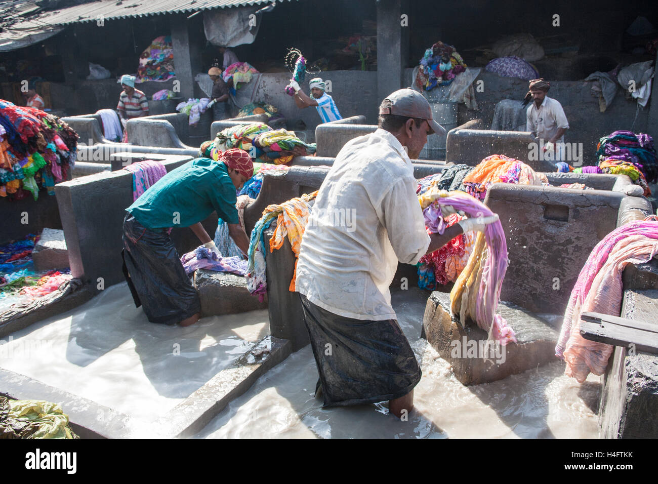 Washing wash day hand washing laundry and hanging clothes at Dhobi Ghat ...