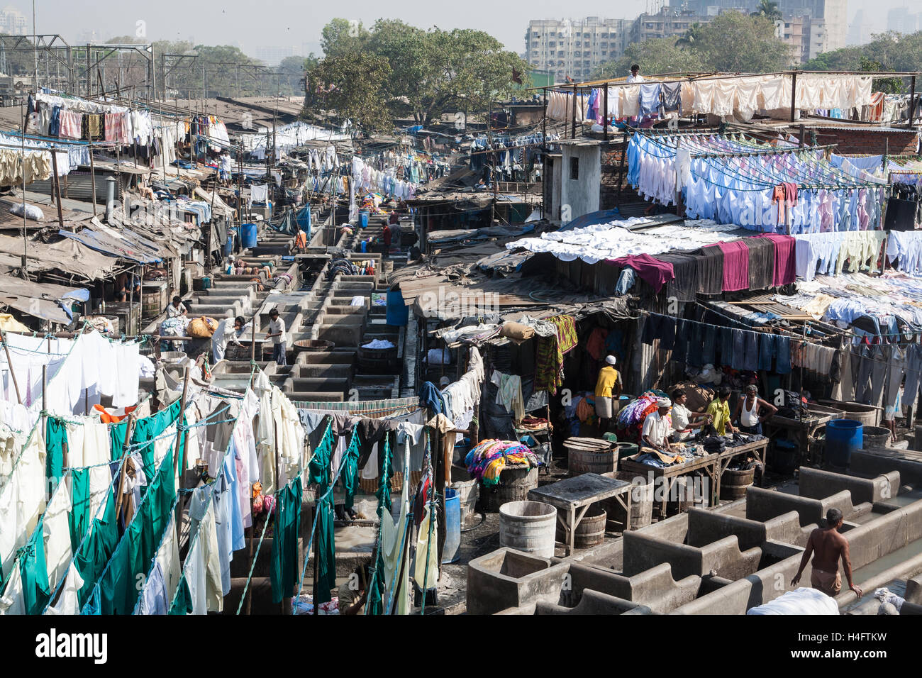 Washing wash day hand washing laundry and hanging clothes at Dhobi Ghat ...