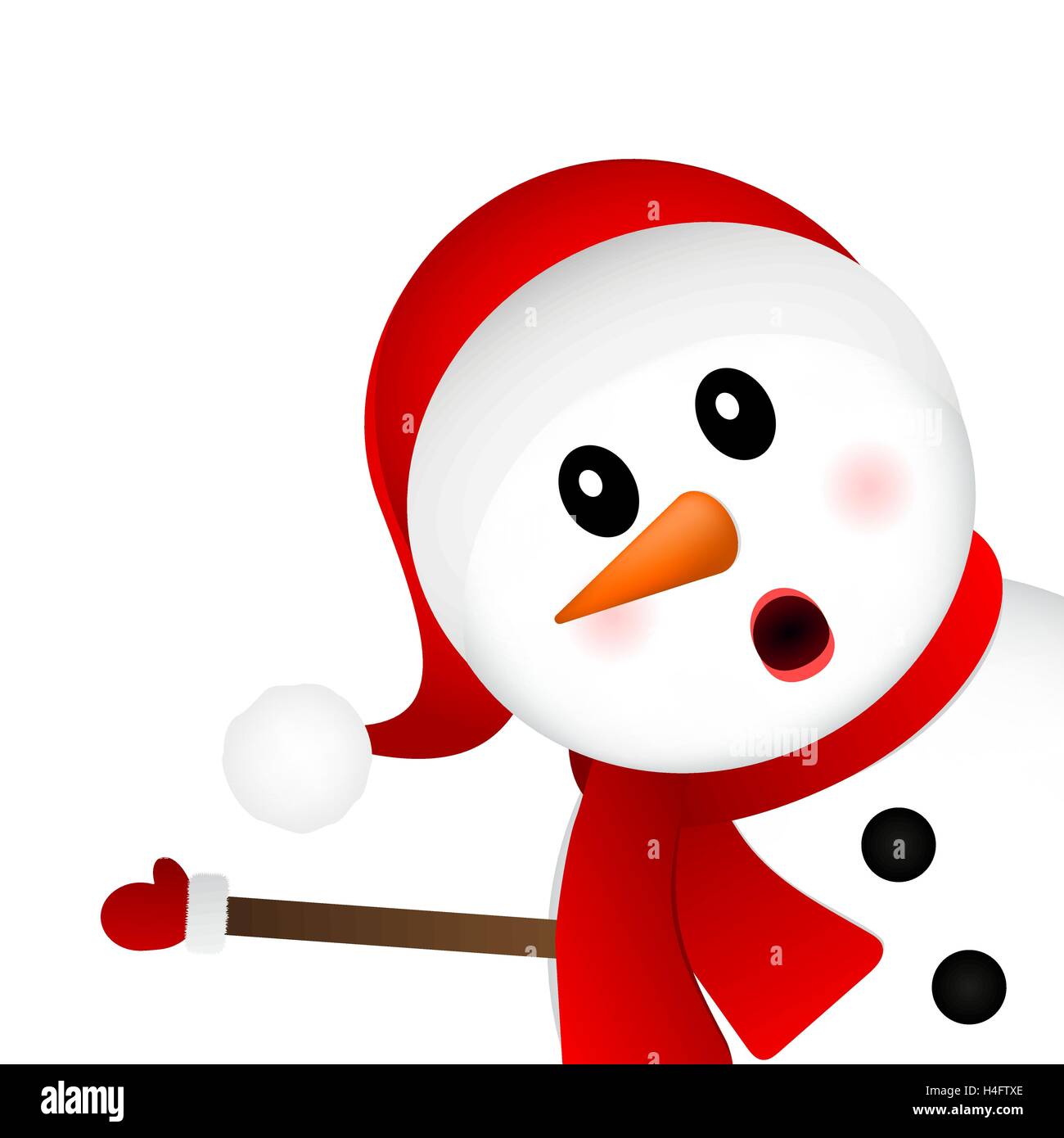 Surprised Snowman on a white background looks Stock Vector Image & Art ...