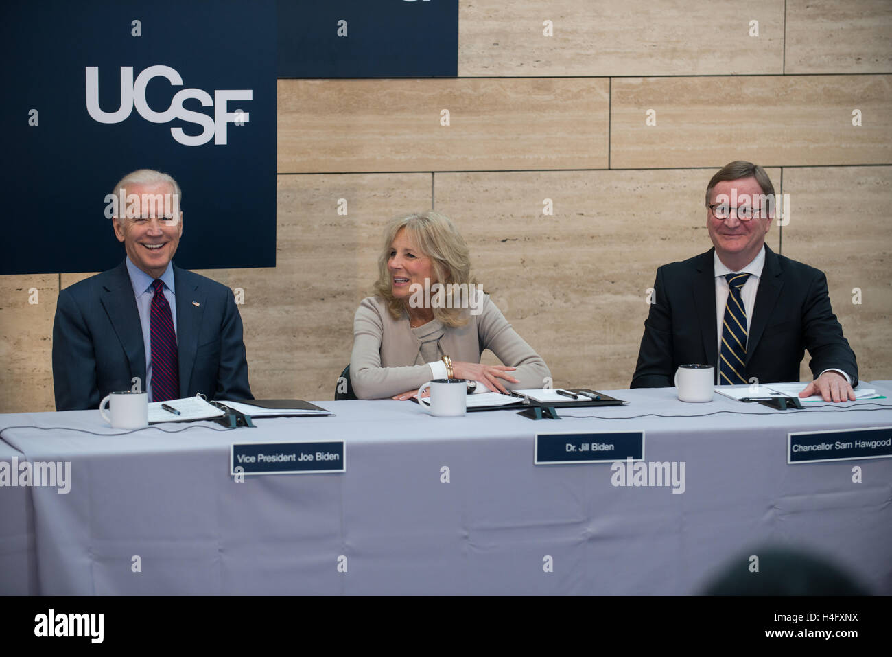 Vice President Joe Biden, Dr. Jill Biden and Chancellor Sam Hawgood ...