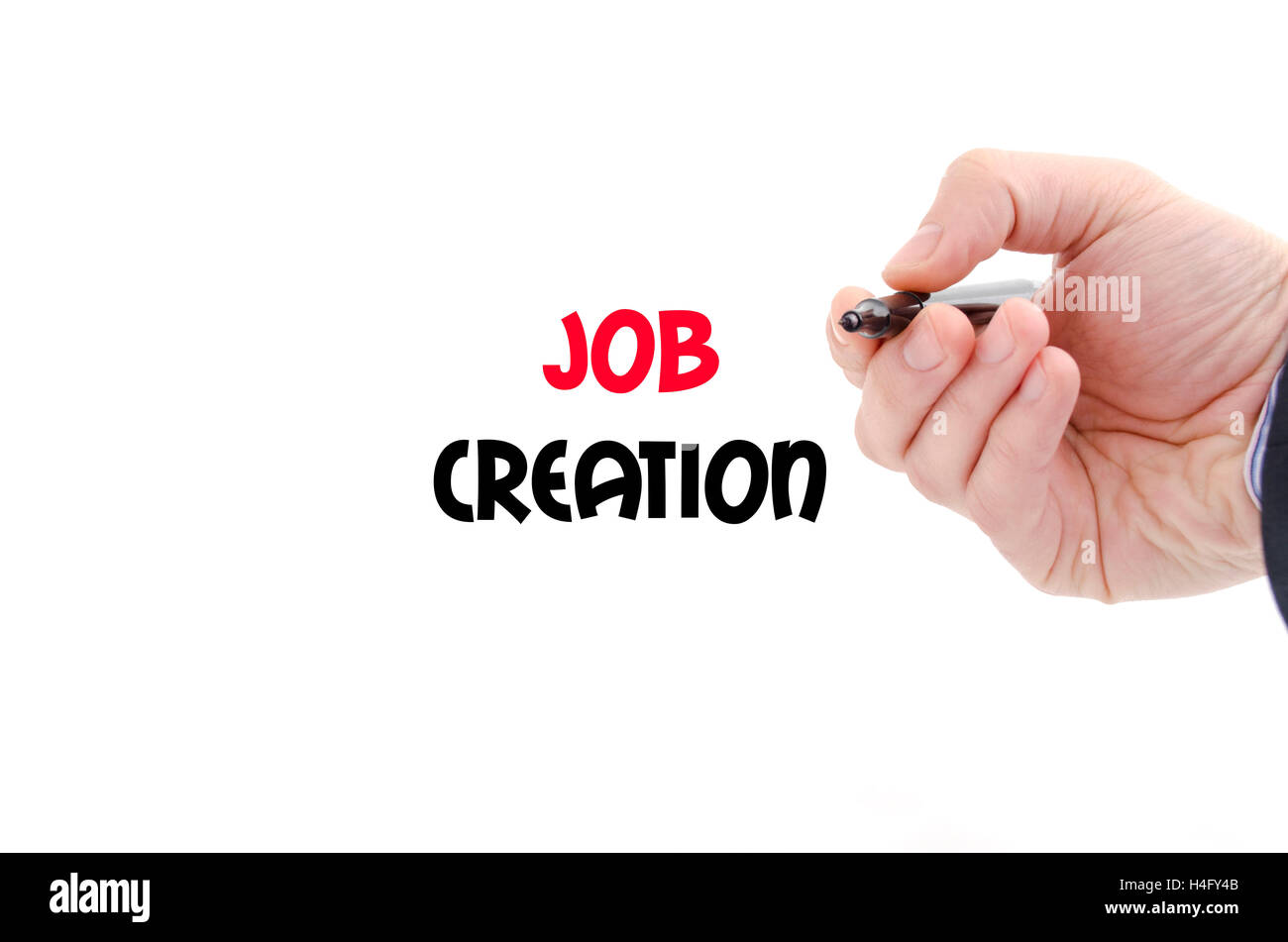 Job creation text concept isolated over white background Stock Photo ...