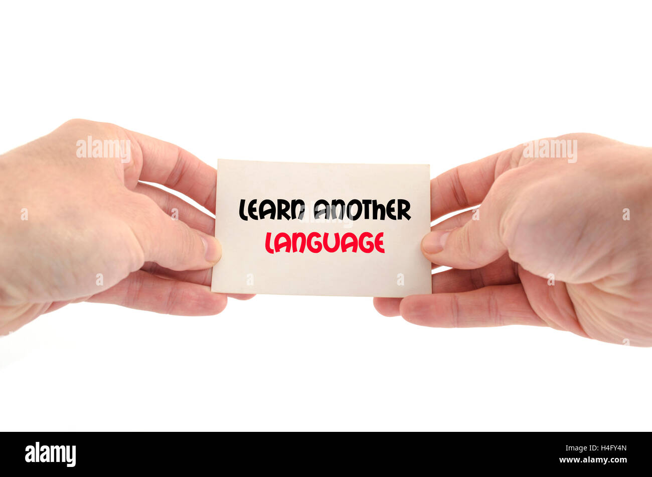 Learn another language text concept isolated over white background ...