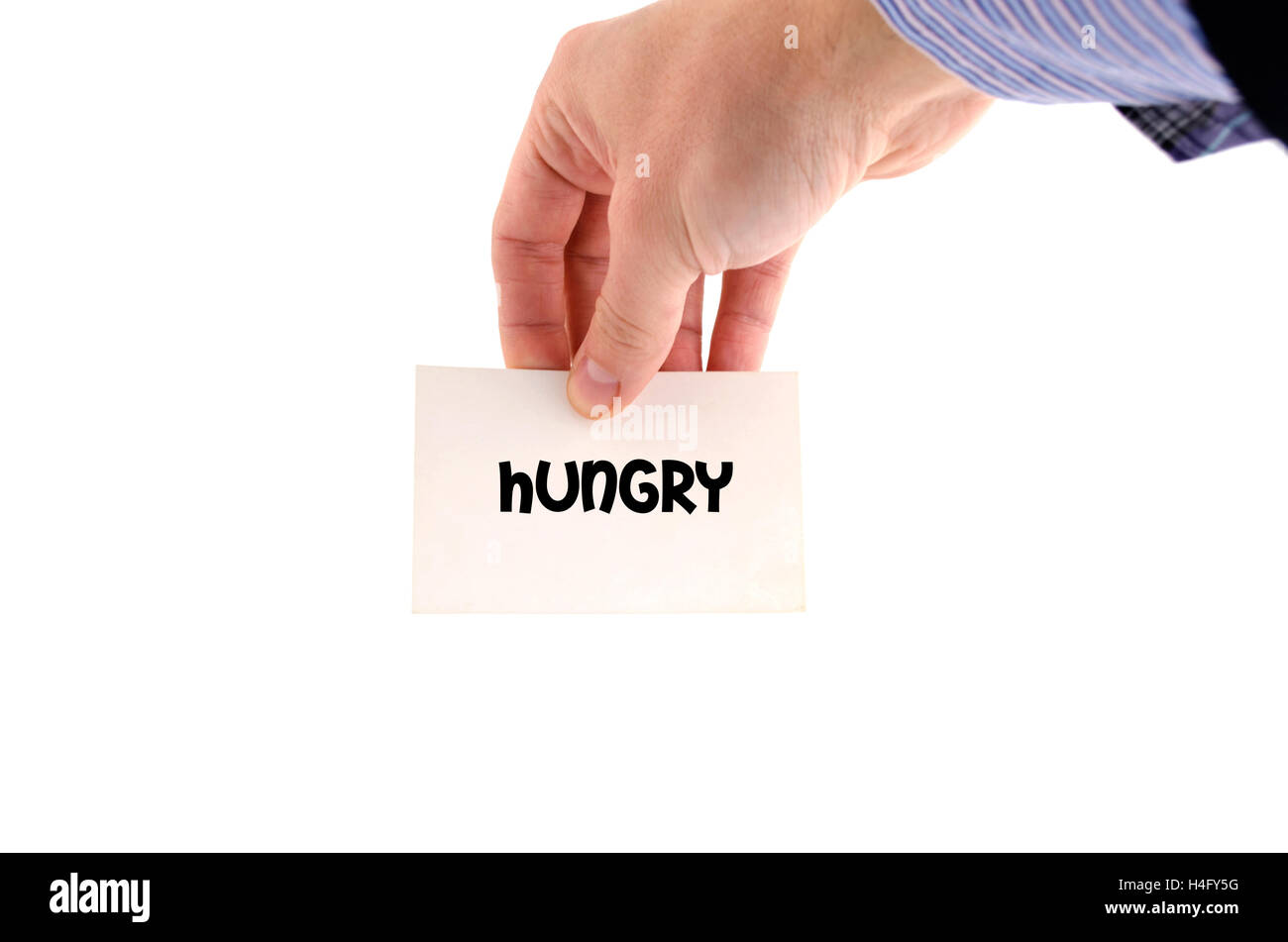 Hungry text concept isolated over white background Stock Photo - Alamy