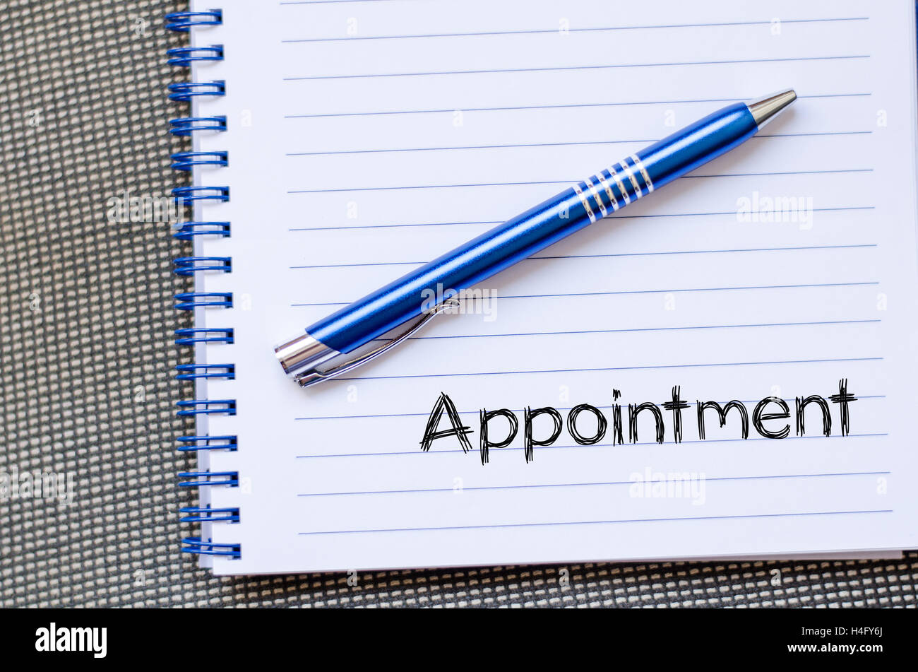 Appointment text concept write on notebook Stock Photo - Alamy