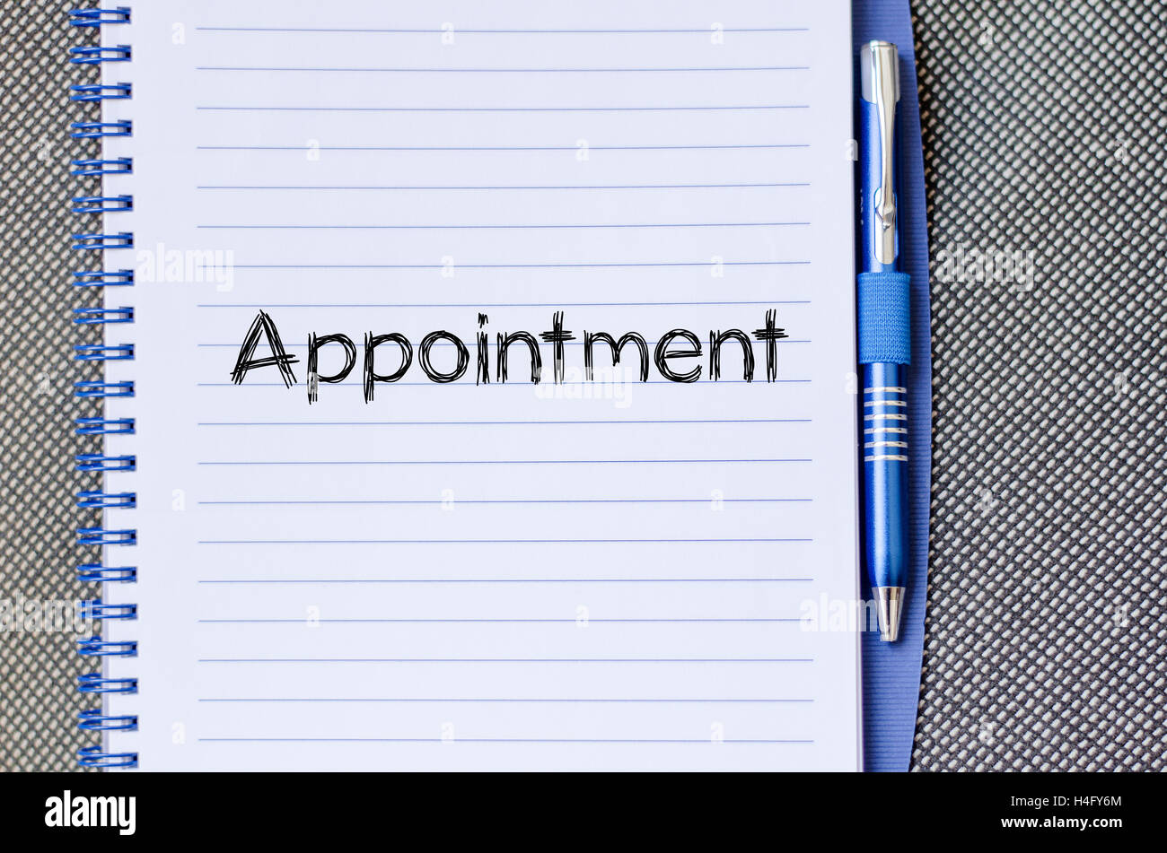 Appointment text concept write on notebook Stock Photo - Alamy