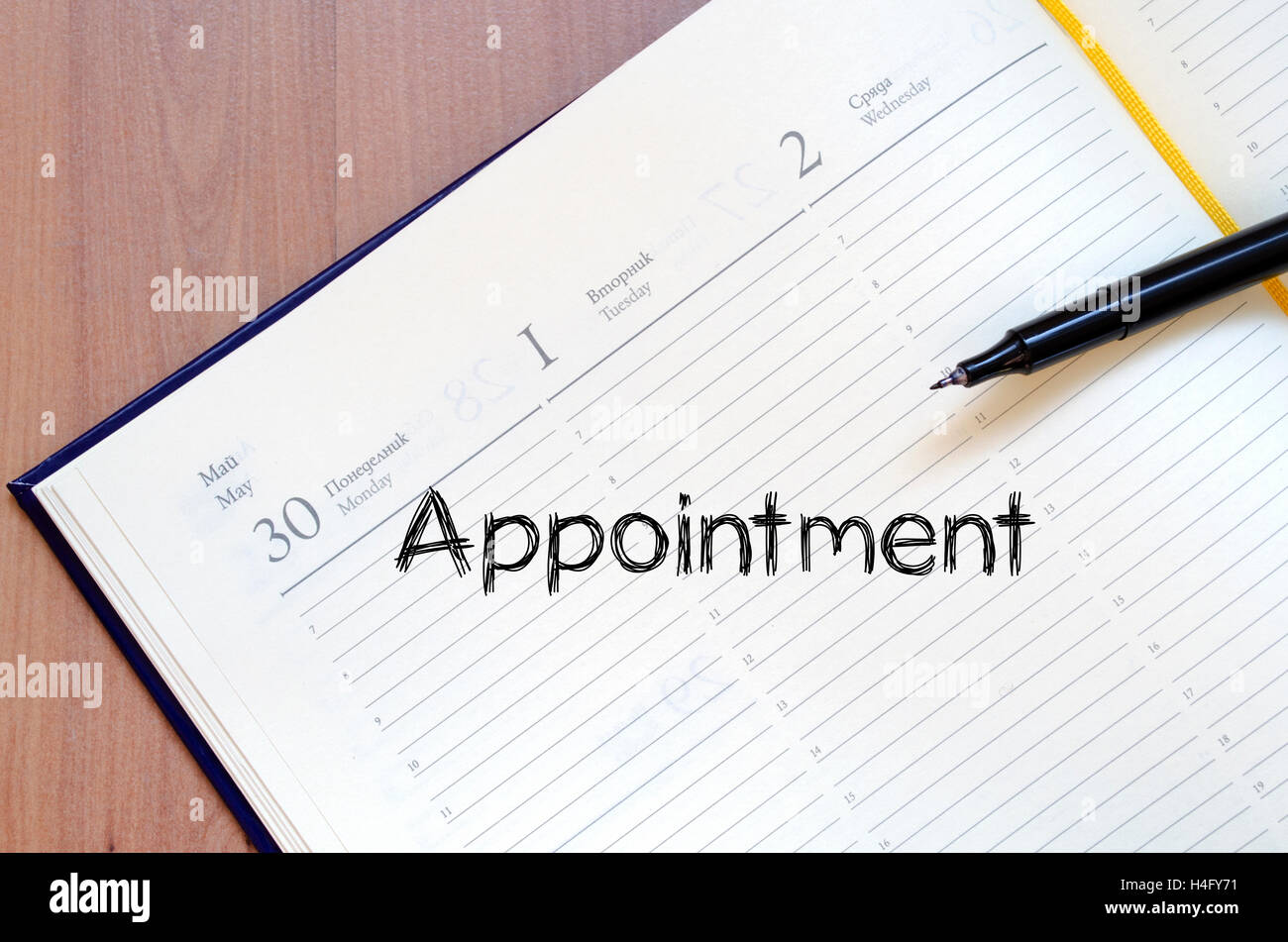 Appointment text concept write on notebook Stock Photo - Alamy