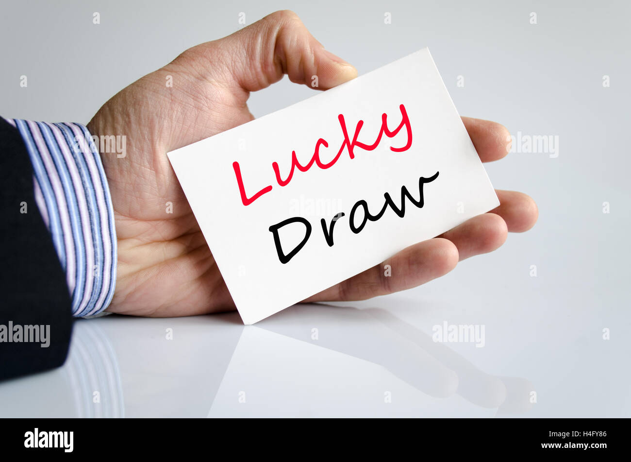 Lucky draw text concept isolated over white background Stock Photo - Alamy
