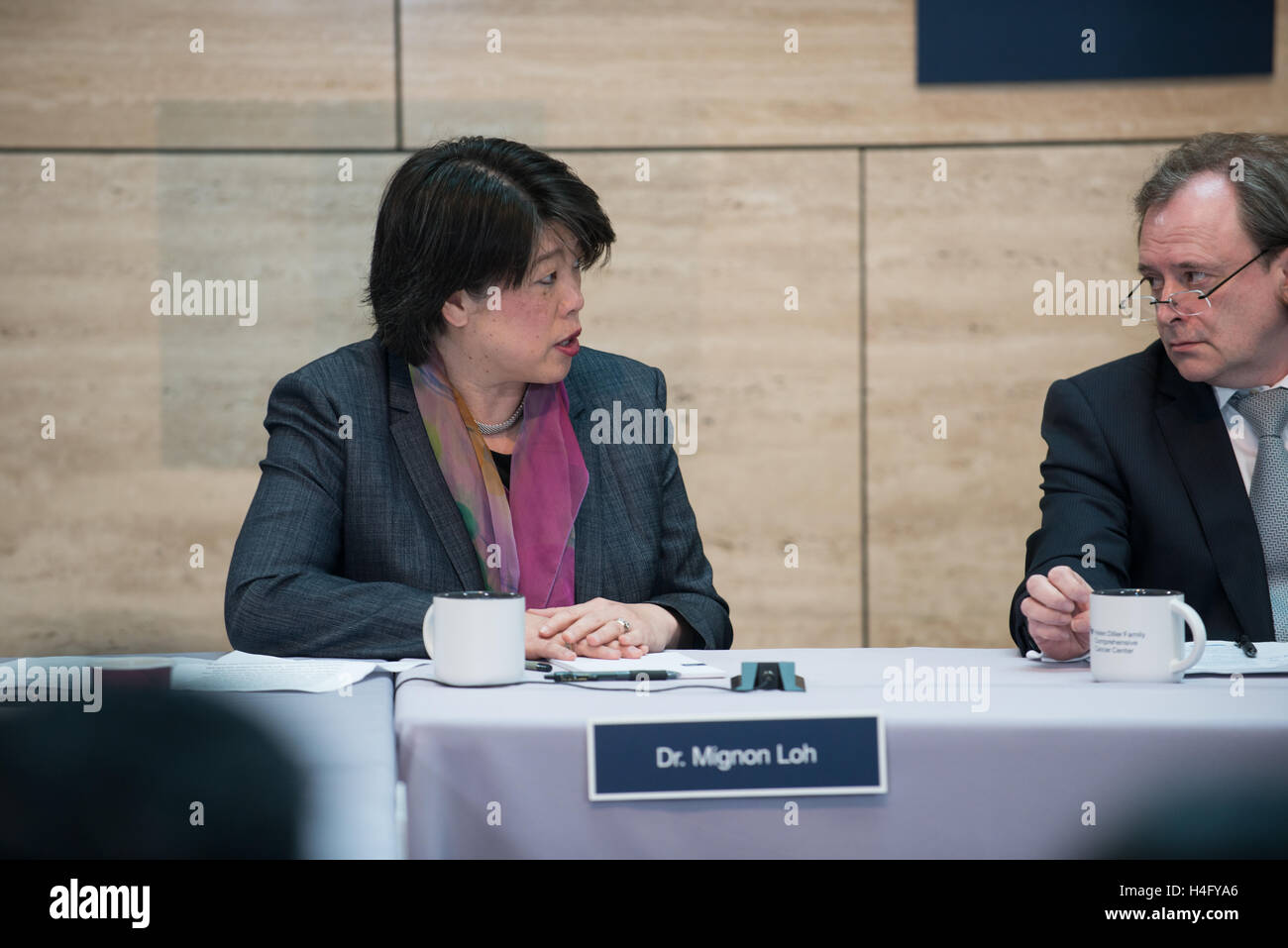 Mignon Loh speaks at the Cancer Moonshot Roundtable at UCSF Biden ...