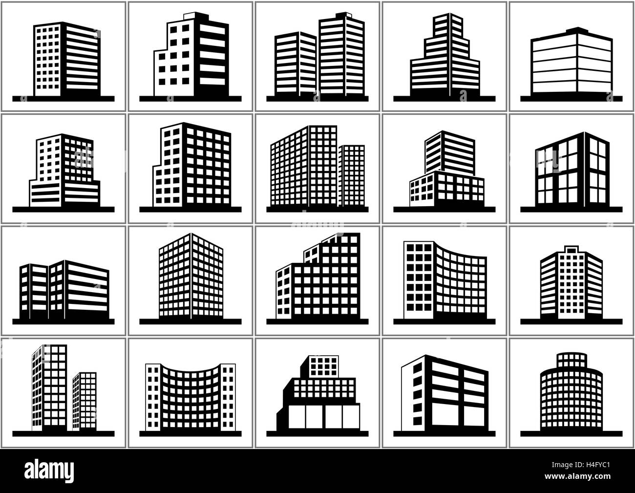 Building Icons Set Stock Vector Image & Art - Alamy