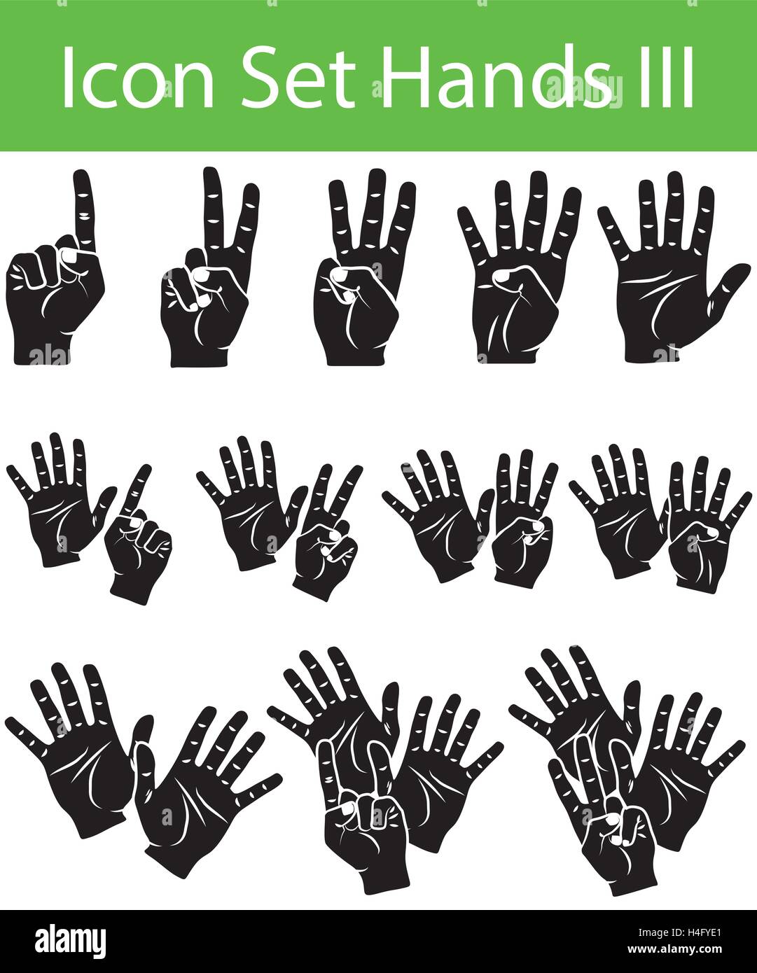 Icon Set Hand for the creative use in graphic design Stock Vector Image ...
