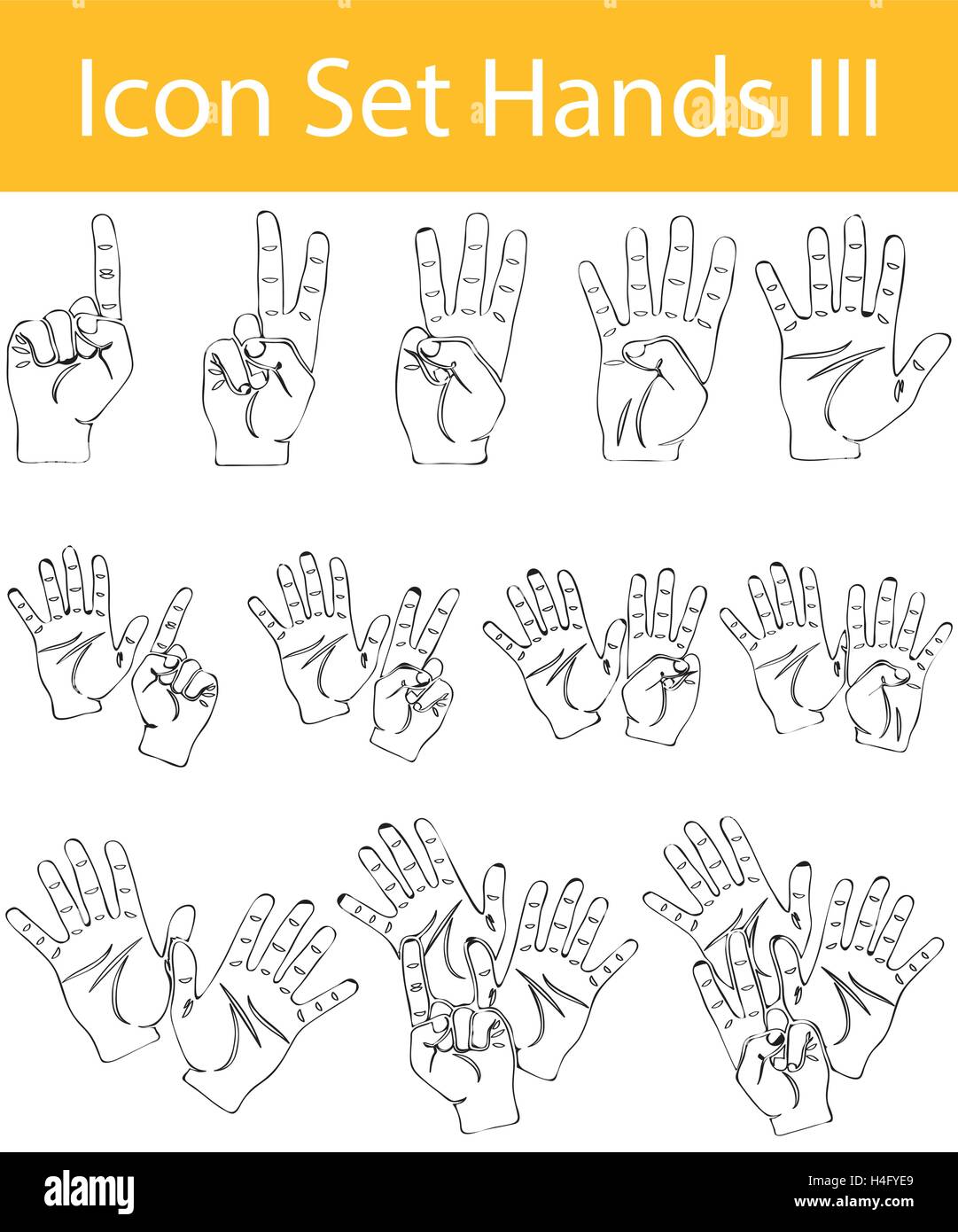 Icon Set Hand for the creative use in graphic design Stock Vector Image ...