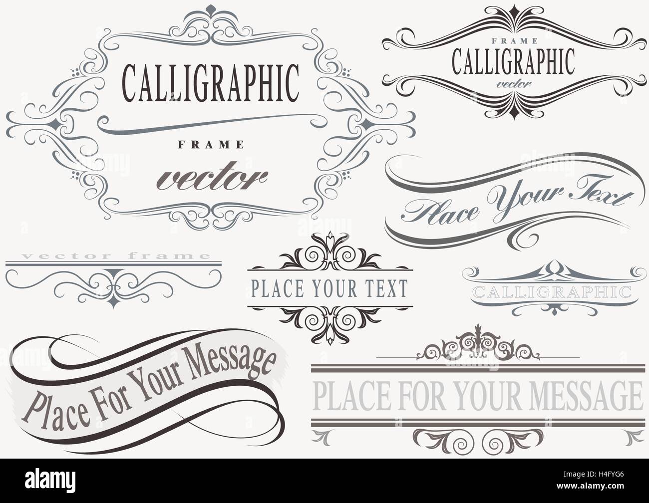 Calligraphic Frame Set Stock Vector Image & Art - Alamy