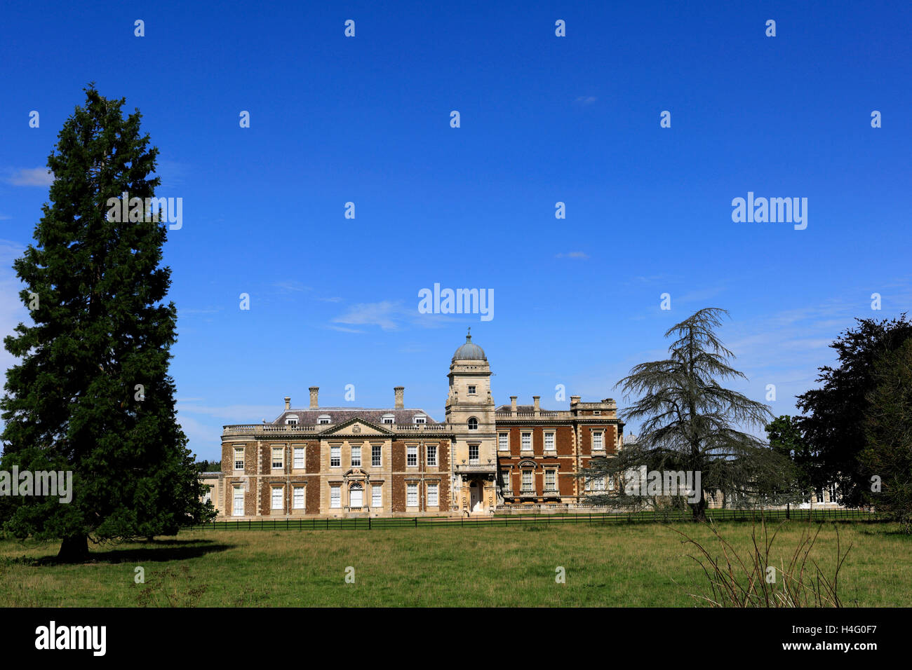 Summertime view of Narford Hall, Breckland , North Norfolk, England ...