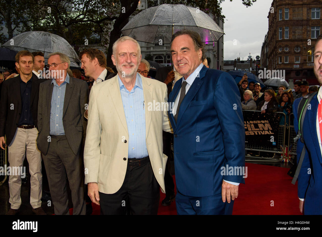 Jeremy Corbyn (left) and Oliver Stone attending the 60th BFI London ...