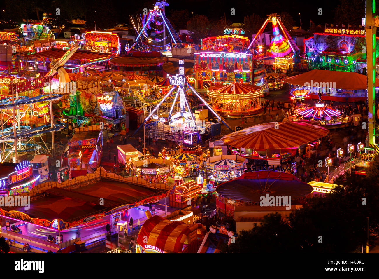 Goose Fair carnival on the Forest Recreation Ground, from a high ...