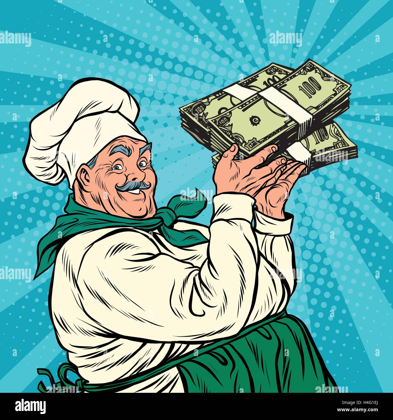 Retro chef with a bundle of money Stock Vector Image & Art - Alamy