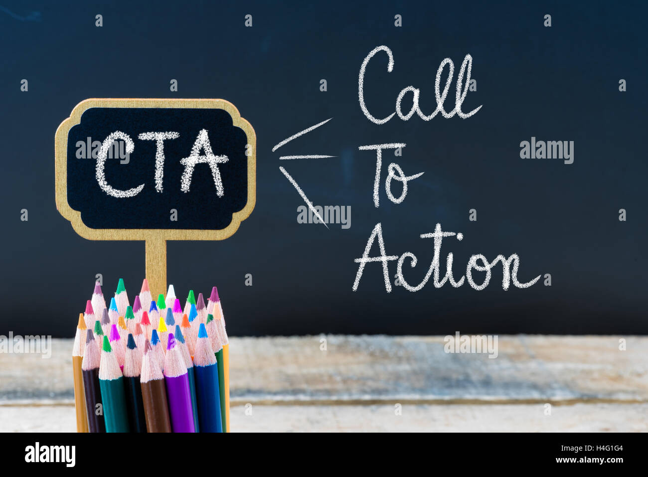 Business Acronym CTA Call To Action written with chalk on wooden mini ...