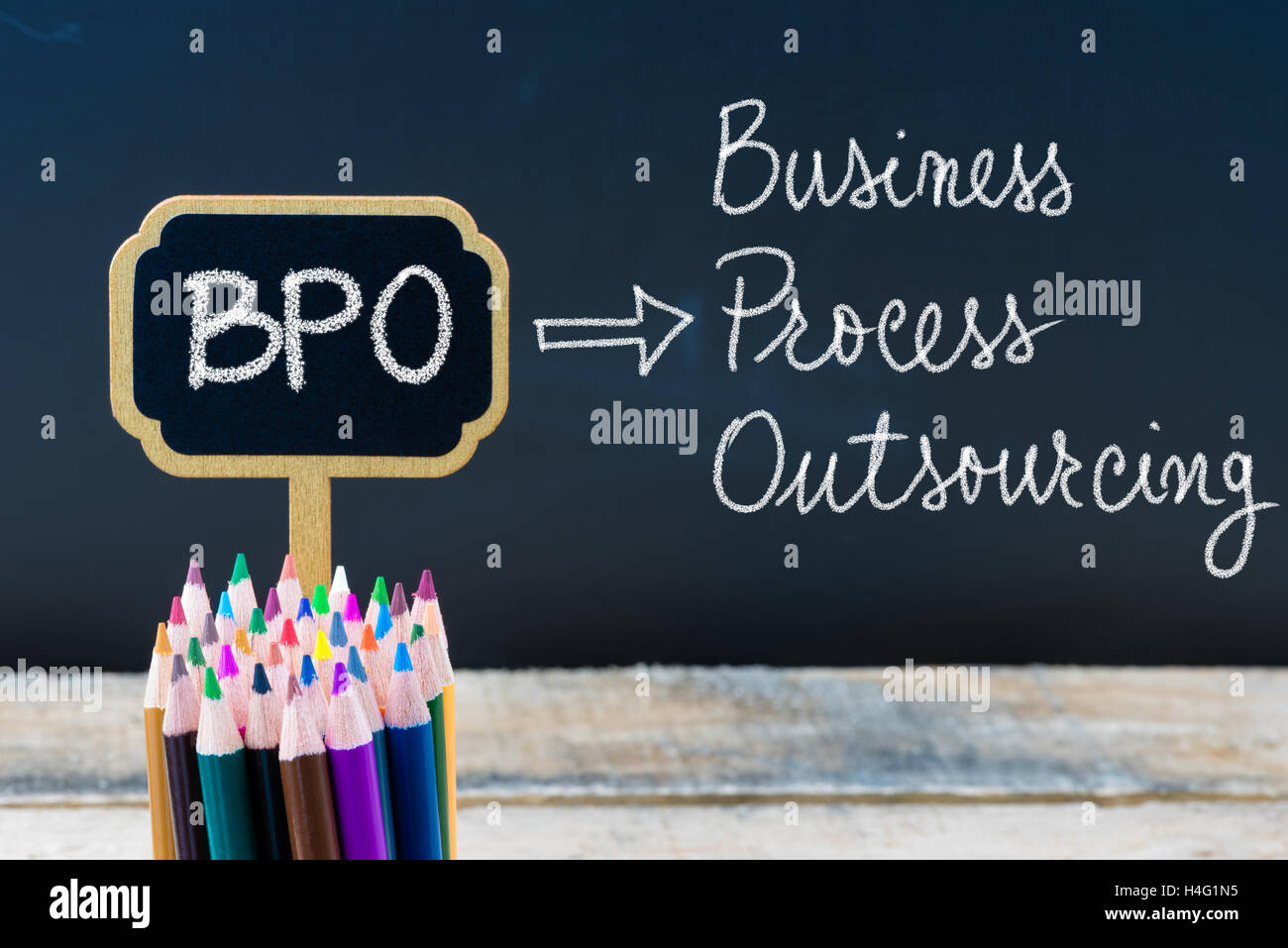 Business Acronym BPO Business Process Outsourcing written with chalk on ...