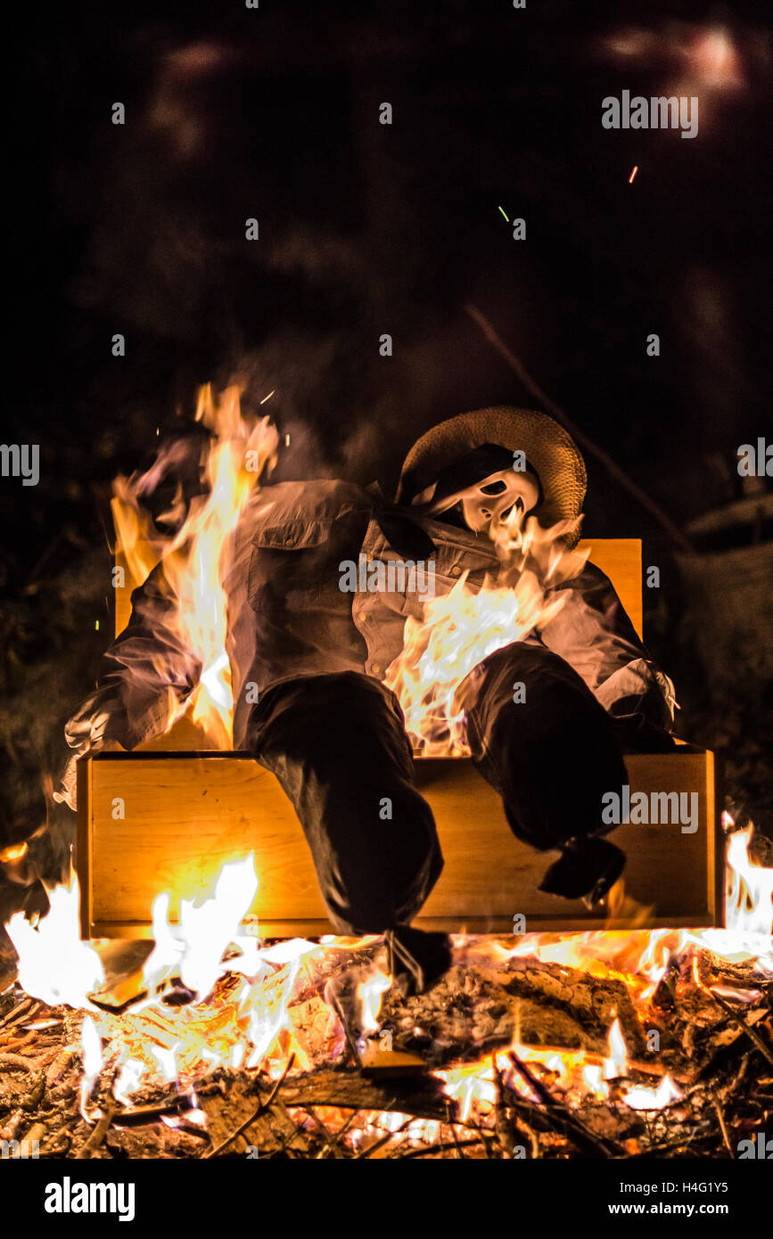 A guy on a bonfire Stock Photo - Alamy