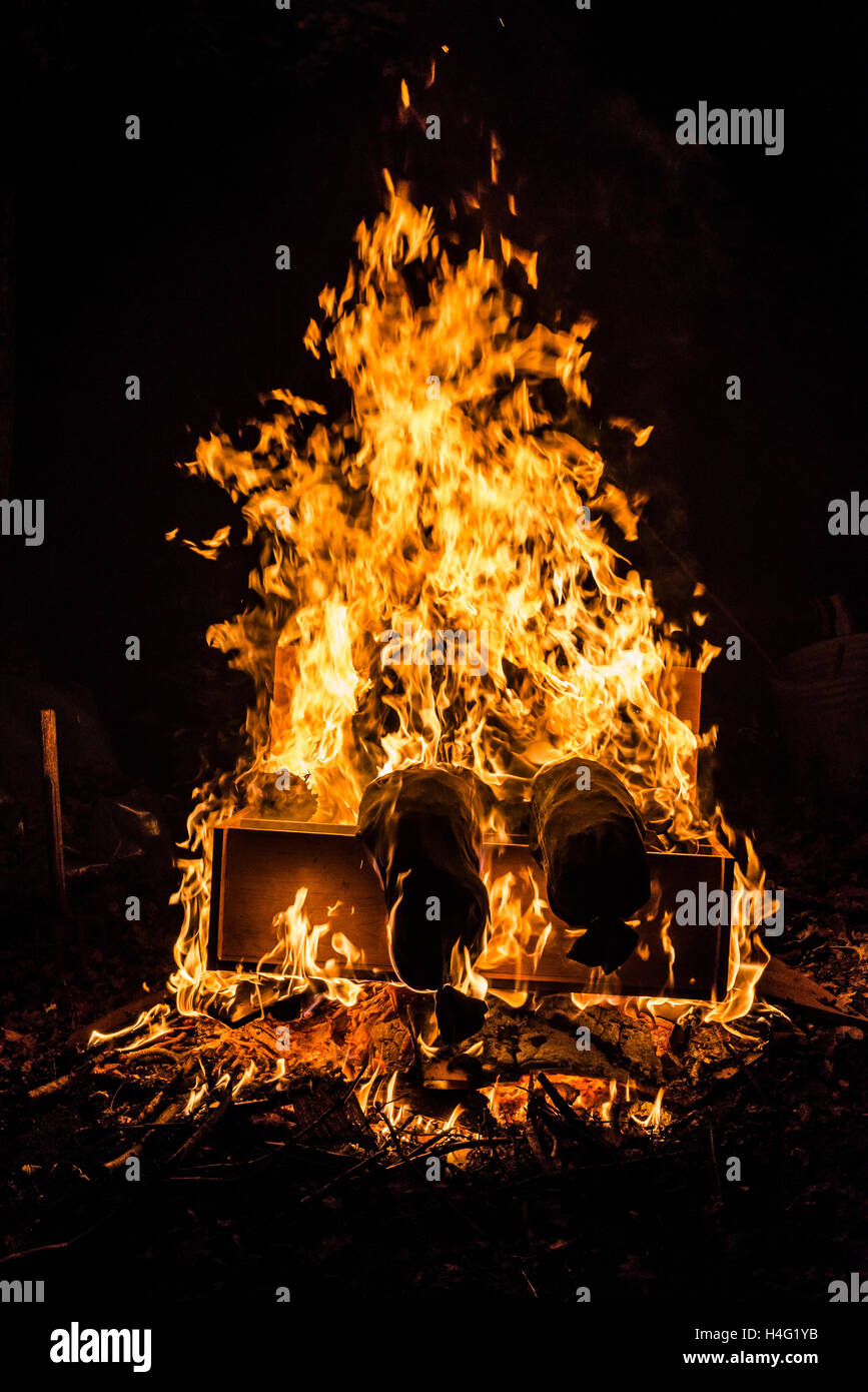 A guy on a bonfire Stock Photo - Alamy