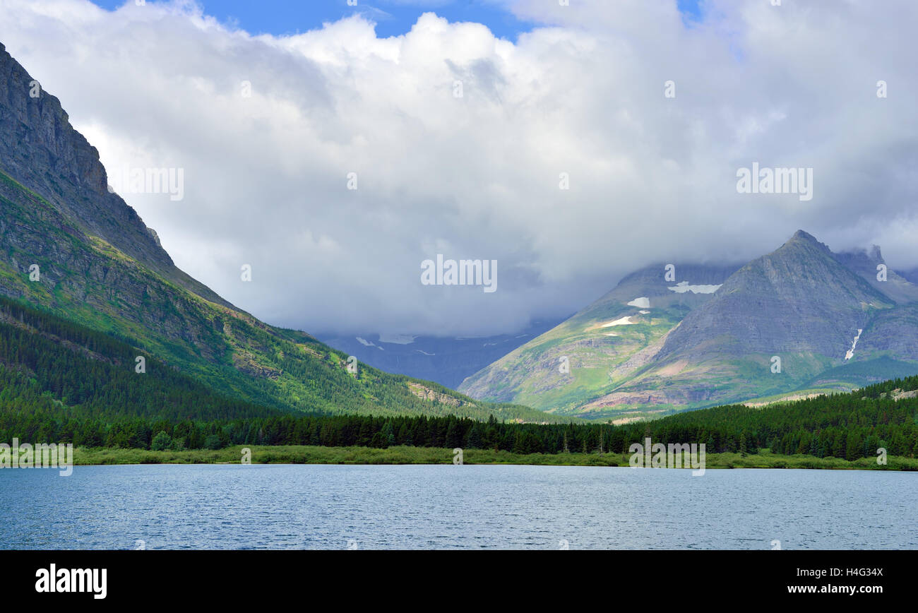 swiftcurrent lake in Glacier National Park in summer Stock Photo - Alamy