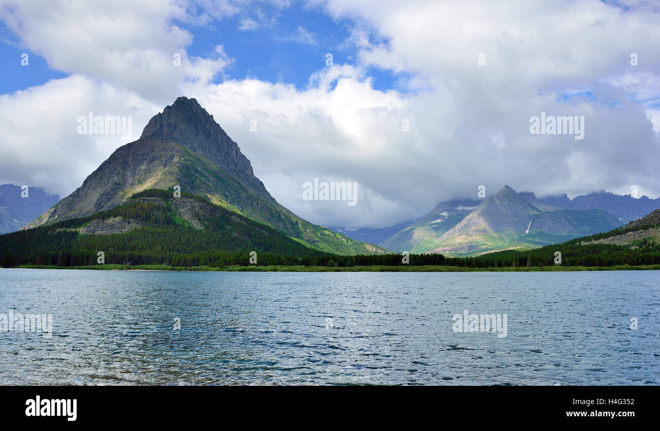 swiftcurrent lake in Glacier National Park in summer Stock Photo - Alamy