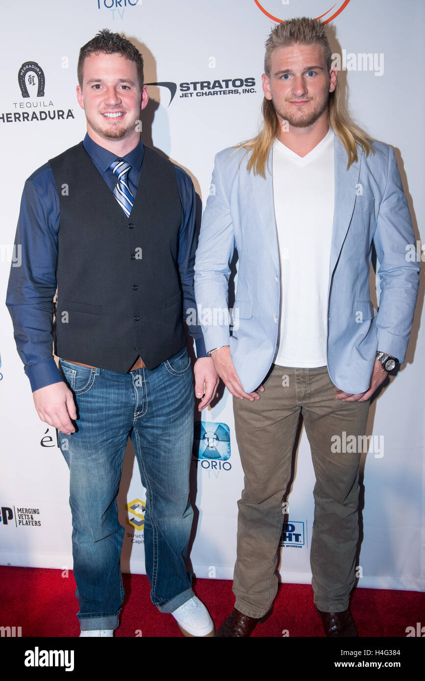 Kyle Emanuel and Brock Hekking pose for a photo at the Glazer Palooza ...