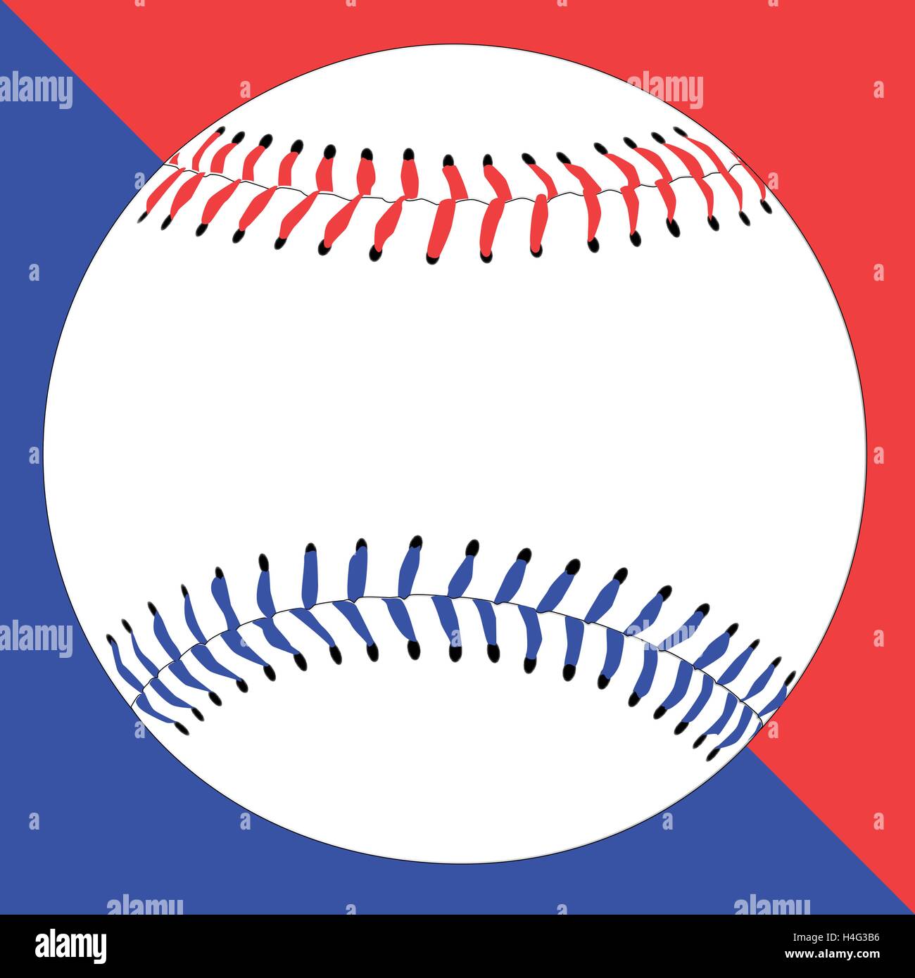 White baseball over a red and blue background Stock Vector Image & Art ...