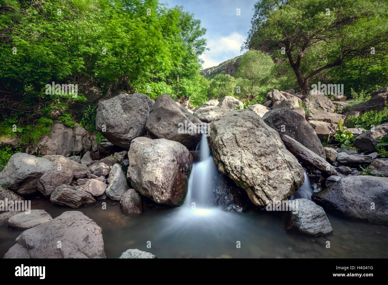 beautiful mountain waterfall Stock Photo - Alamy