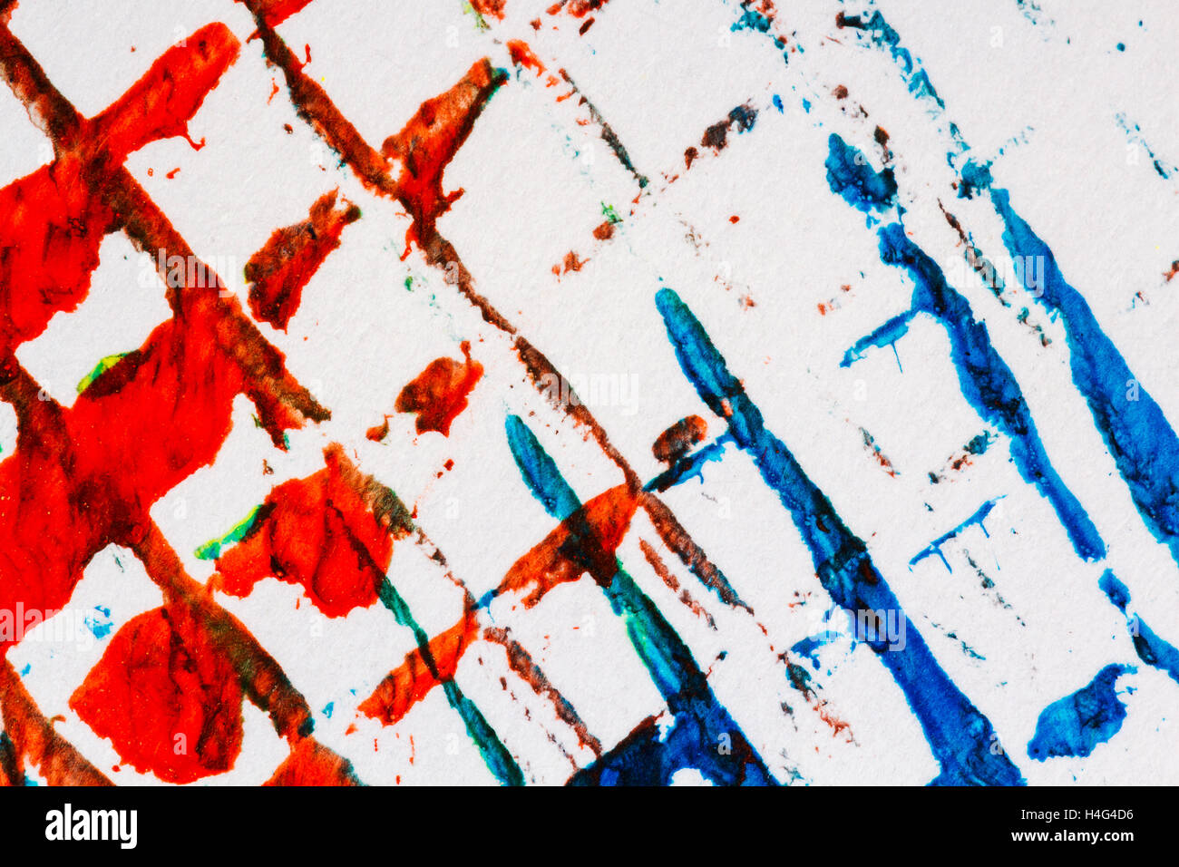 Abstract hand painted blue and red acrylic art background Stock Photo ...