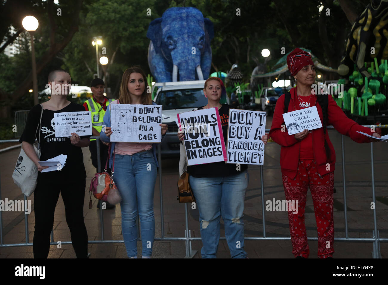 Sydney, Australia. 15 October 2016. A small group of animal rights ...