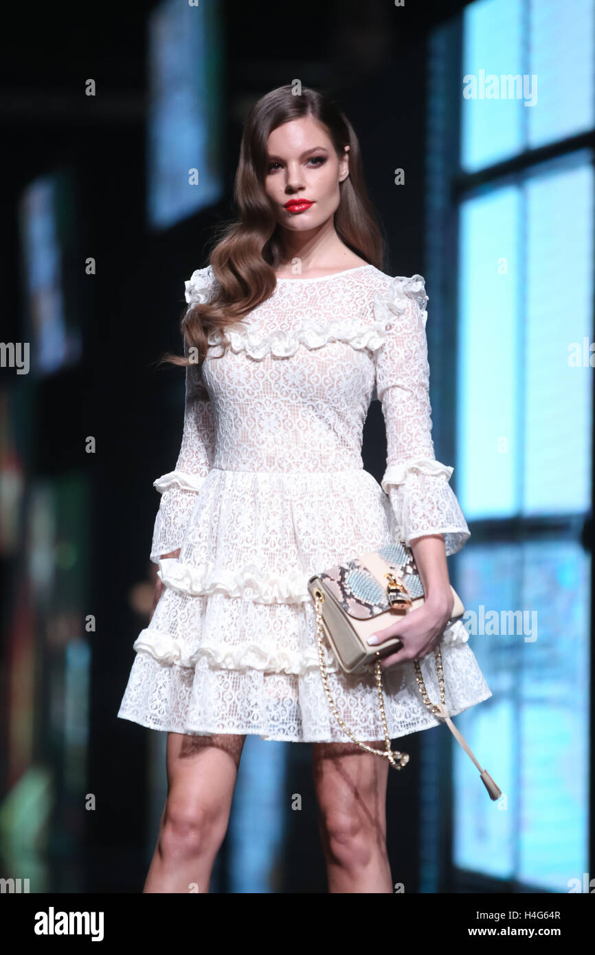 Zagreb, Croatia. 14th October, 2016. Fashion model wearing clothes for ...